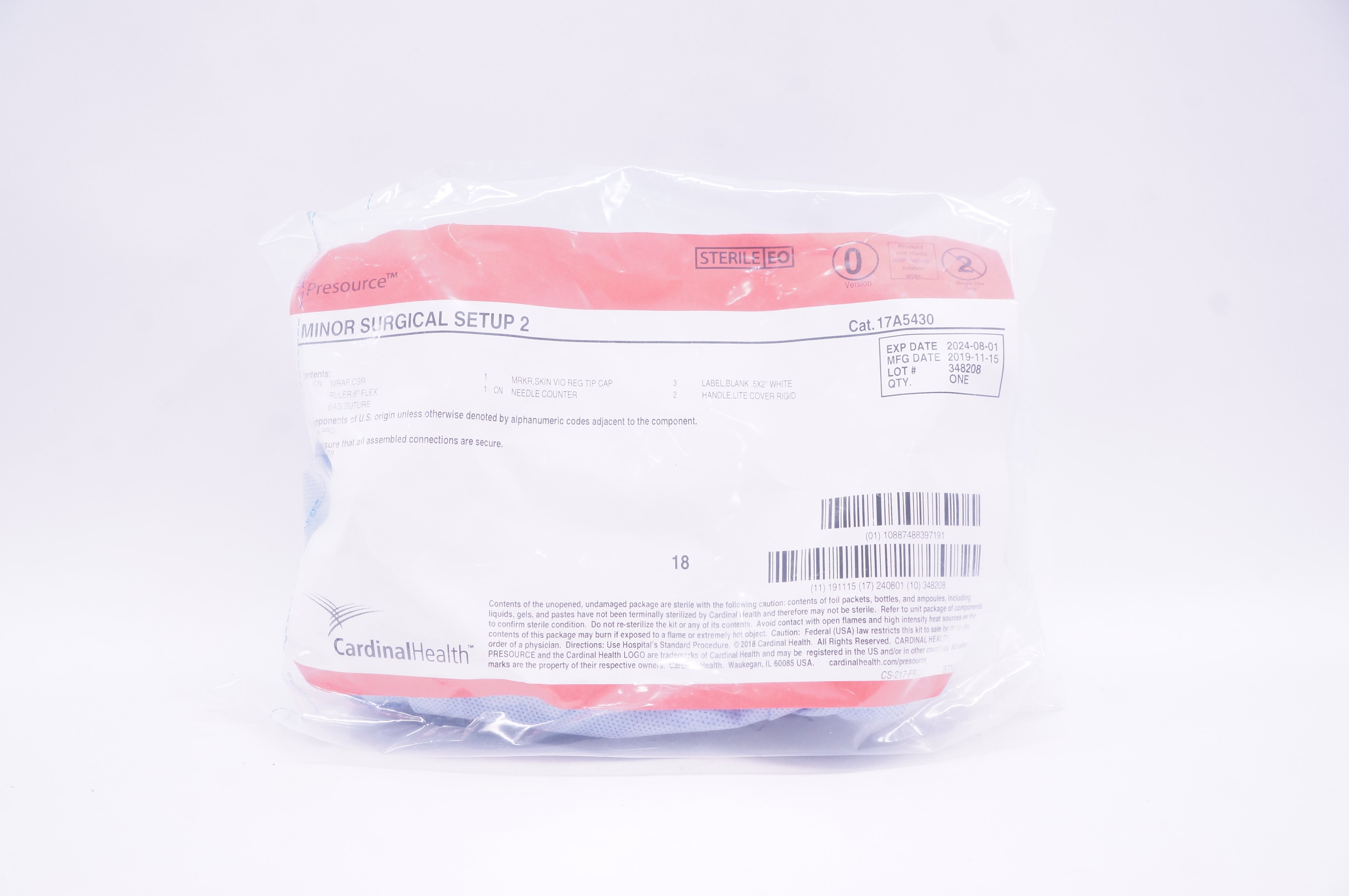 Cardinal Health 17A5430 Presource Minor Surgical Setup 2