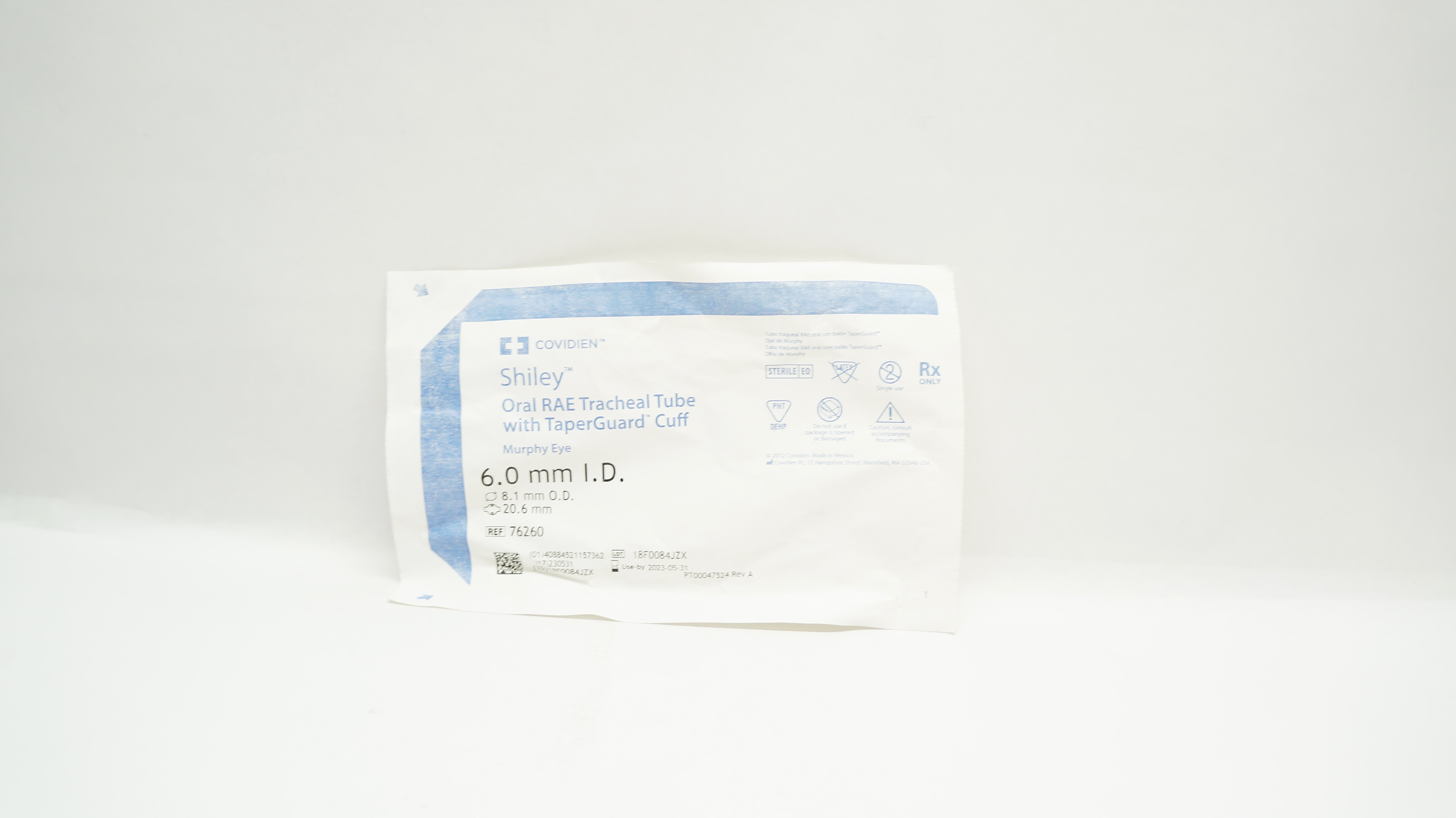 Covidien 76260 Shiley Oral RAE Tracheal Tube W/TaperGuard Cuff 6.0 ID x ...