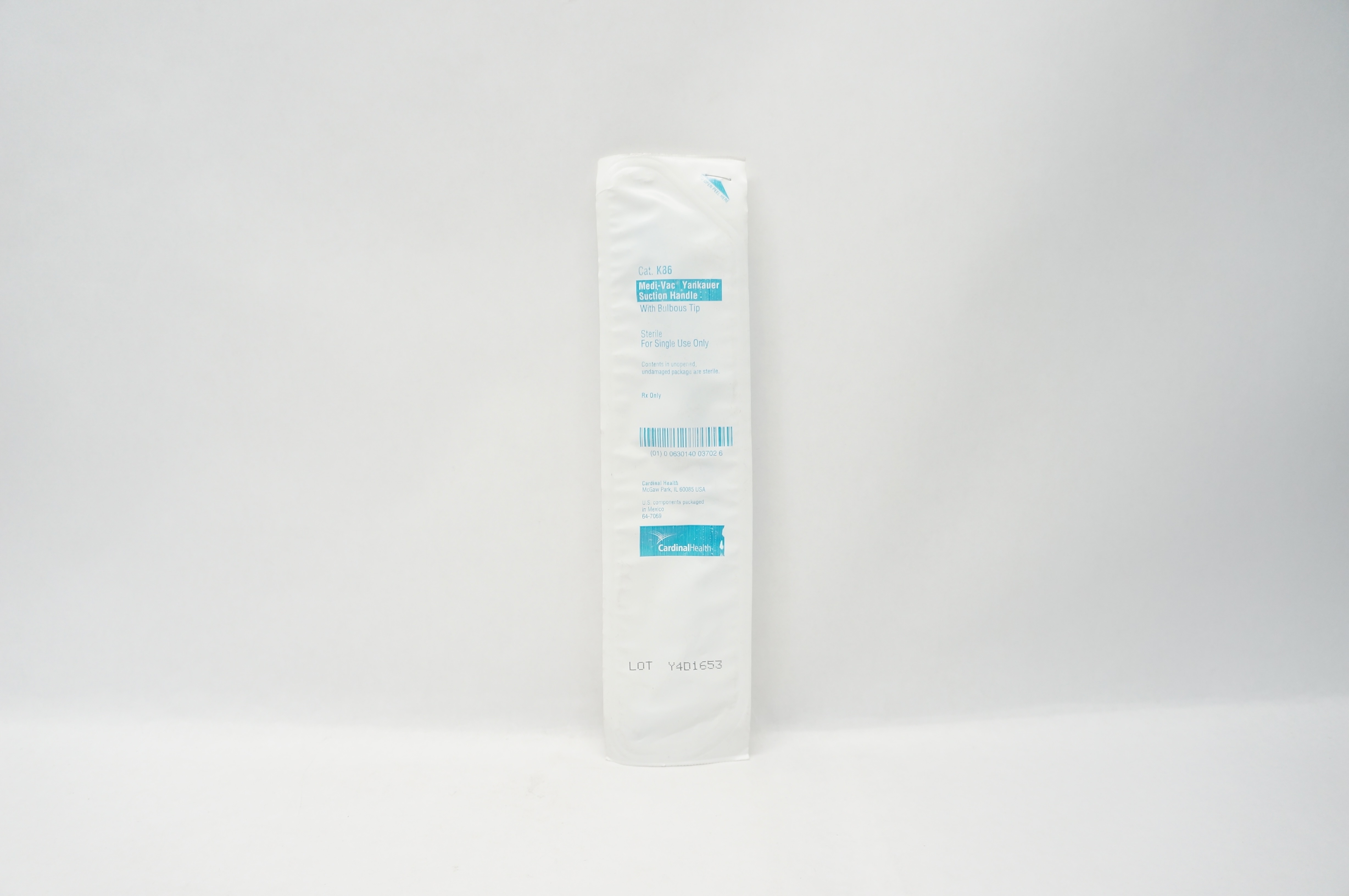 Cardinal Health K86 Medi-Vac Yankauer Suction Handle w/Bulbous Tip