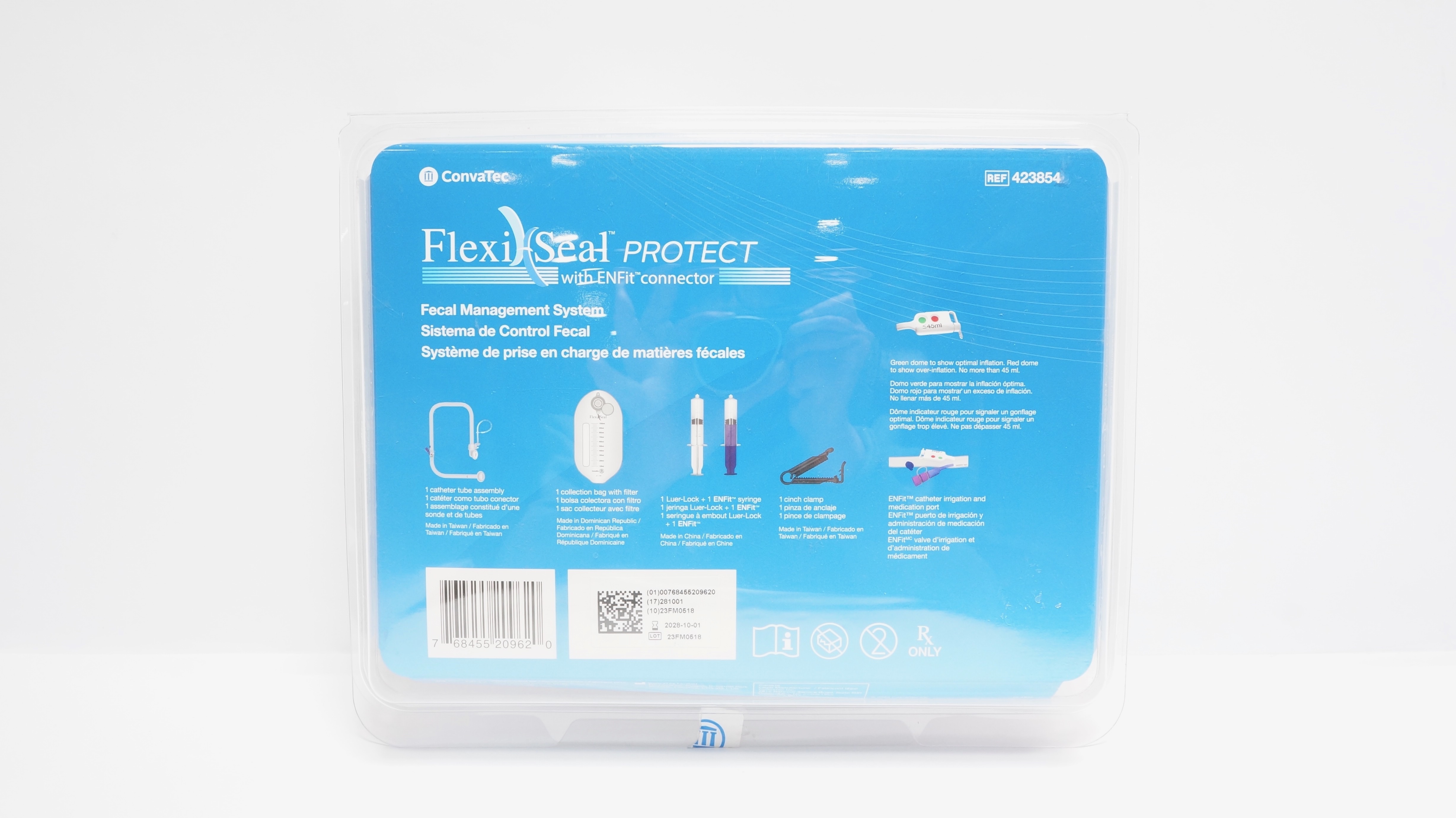 ConvaTec 423854 Flexi Seal Protect W/Enfit Connector, Fecal Management ...