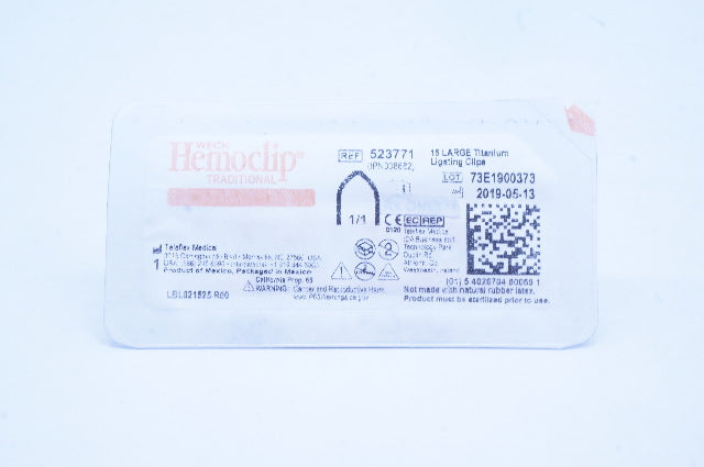 Teleflex 523771 Weck Hemoclip 15 Large Titanium Ligating Clips (x)