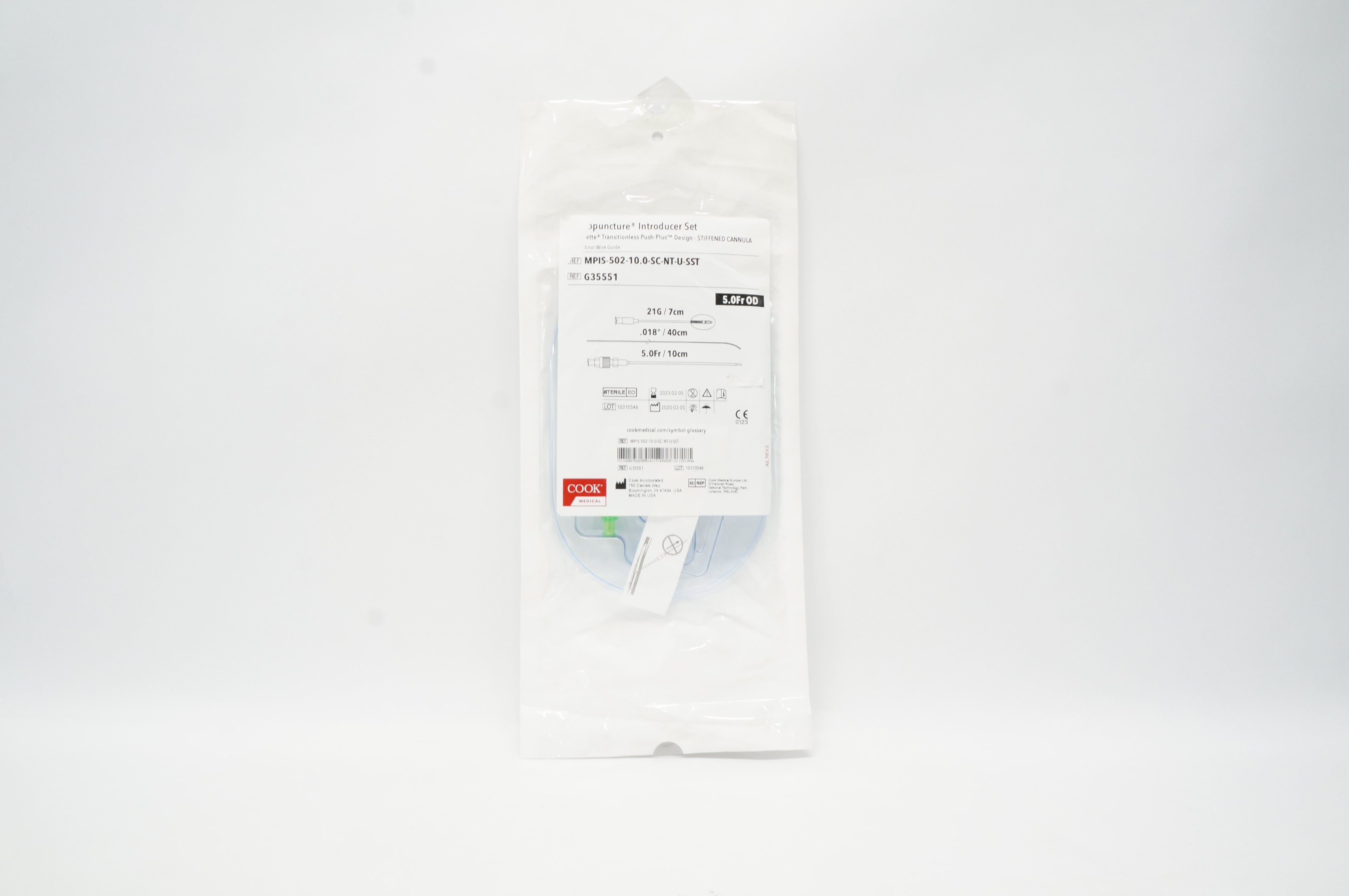 Cook Medical G35551 Micropuncture Introducer Set 5.0 Fr. x 21G x .018in.