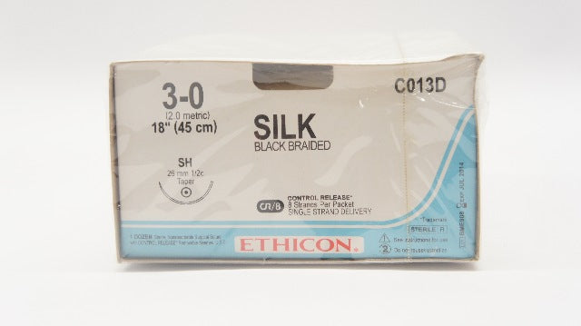 Ethicon C013D 3-0 SILK SH 26mm 1/2c Taper 18inch (x) - Pack of 12