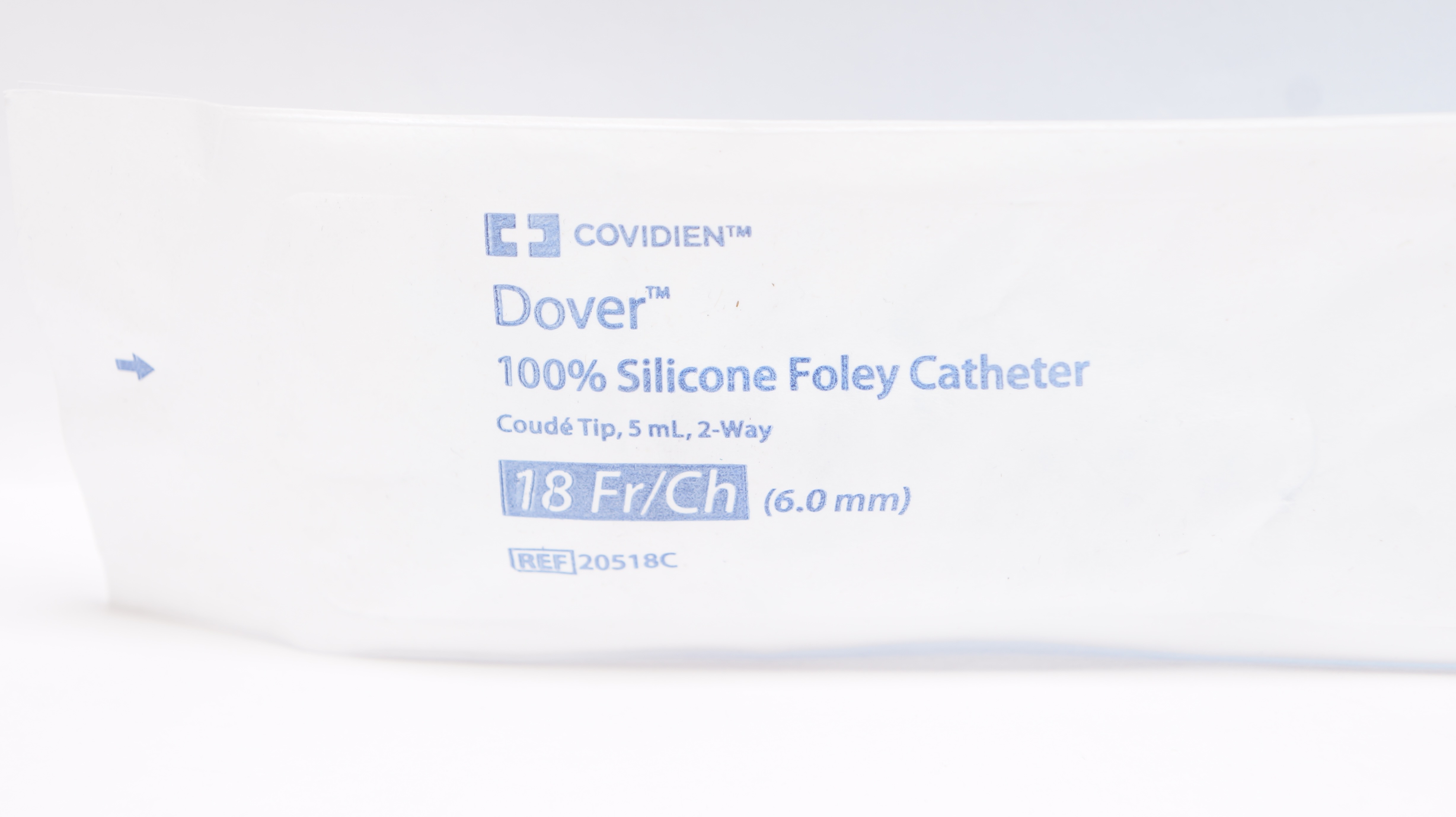 Covidien 20518C Dover 100% Silicone Foley Cath. 2-Way, Coude Tip, 18Fr ...