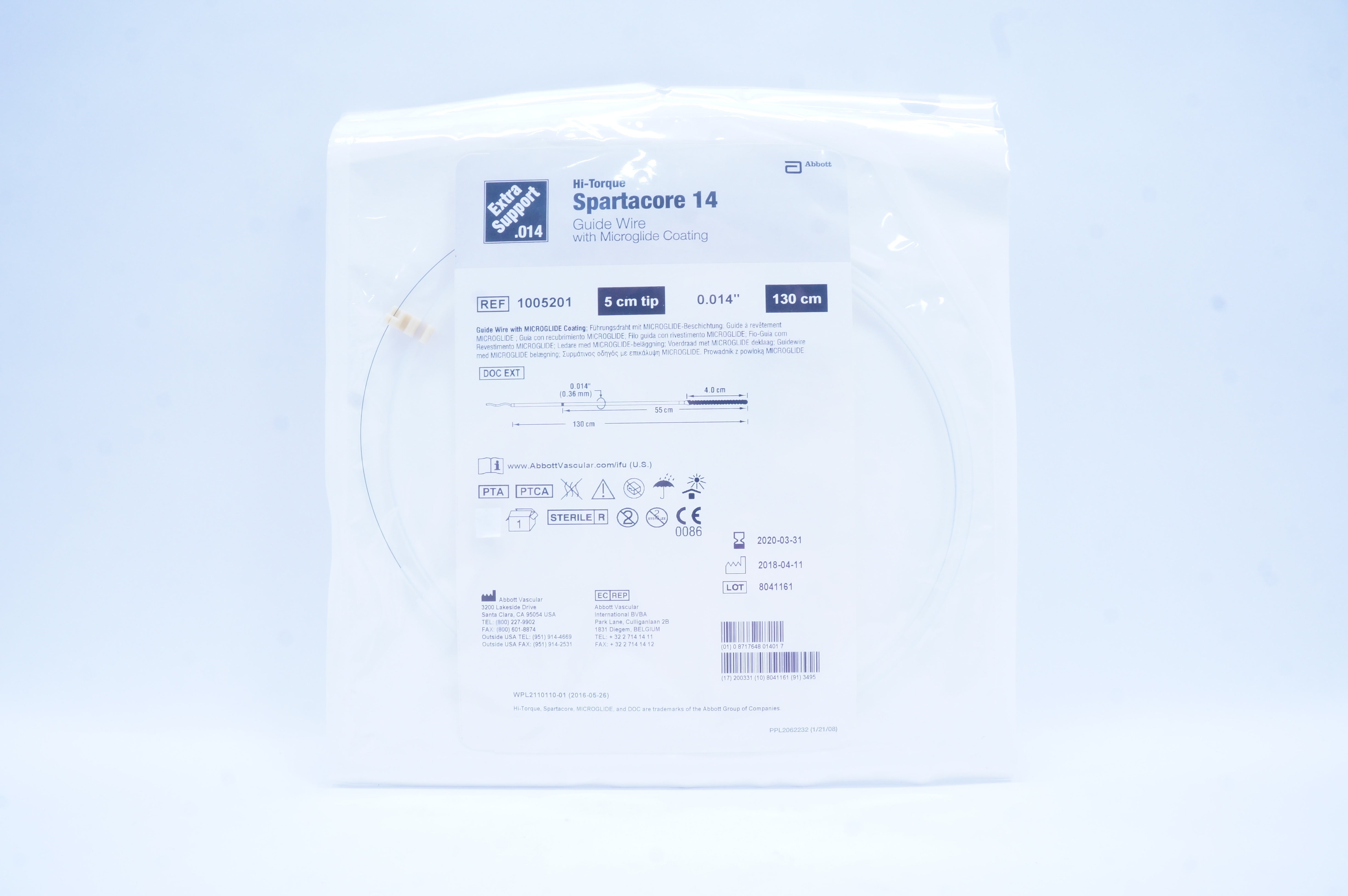 Abbott 1005201 Hi-Torque Spartacore 14 Guide Wire 5 cm x 0.014 inch x ...