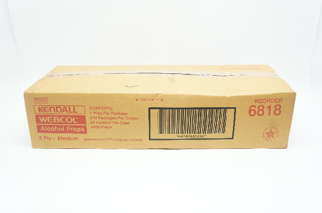 Kendall 6818 WEBCOL Alcohol Preps 2 Ply - Medium - Case of 20 Cartons