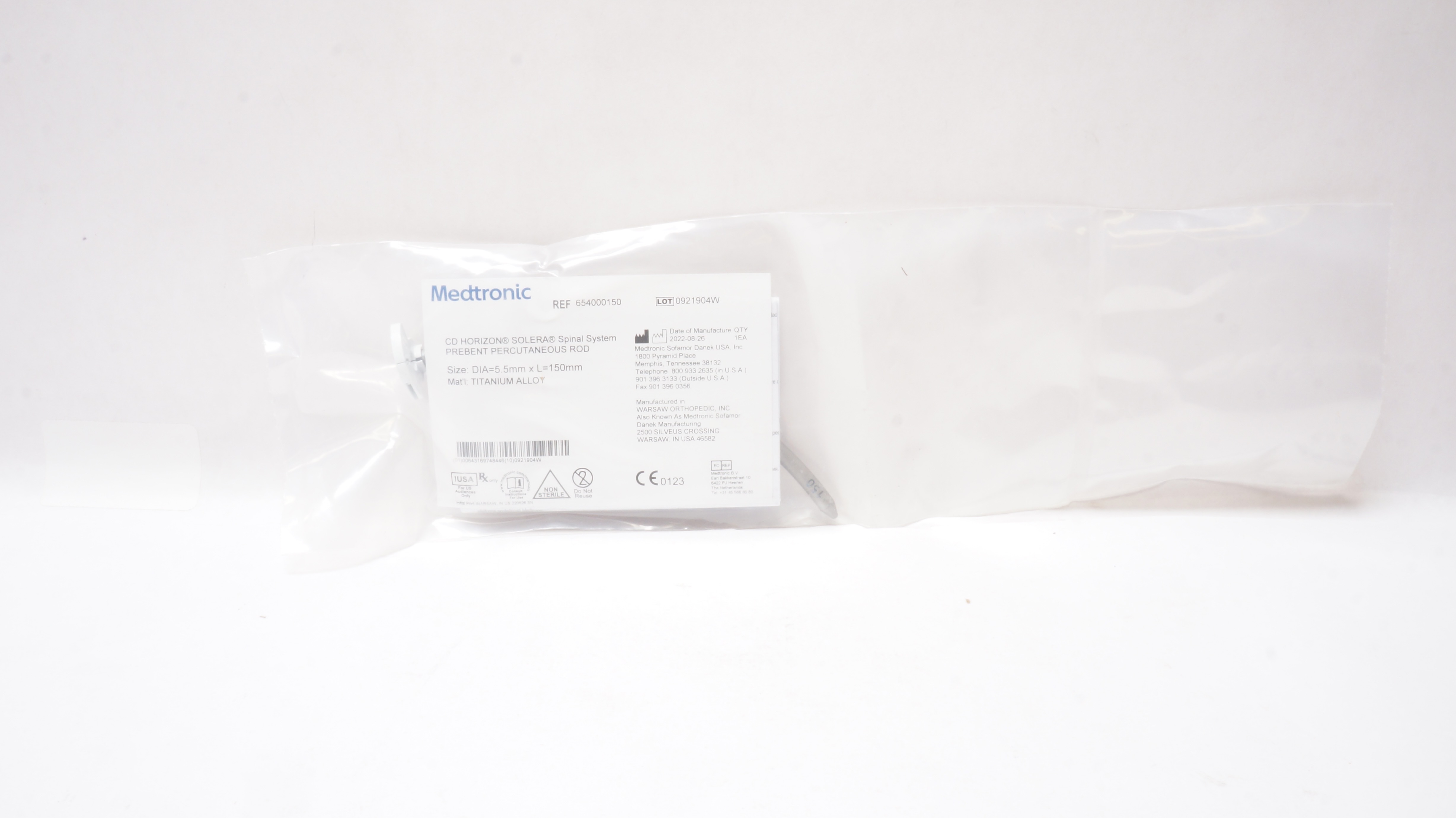 Medtronic 654000150 CD Horizon Solera Spinal System Dia=5.5mm x L=150mm