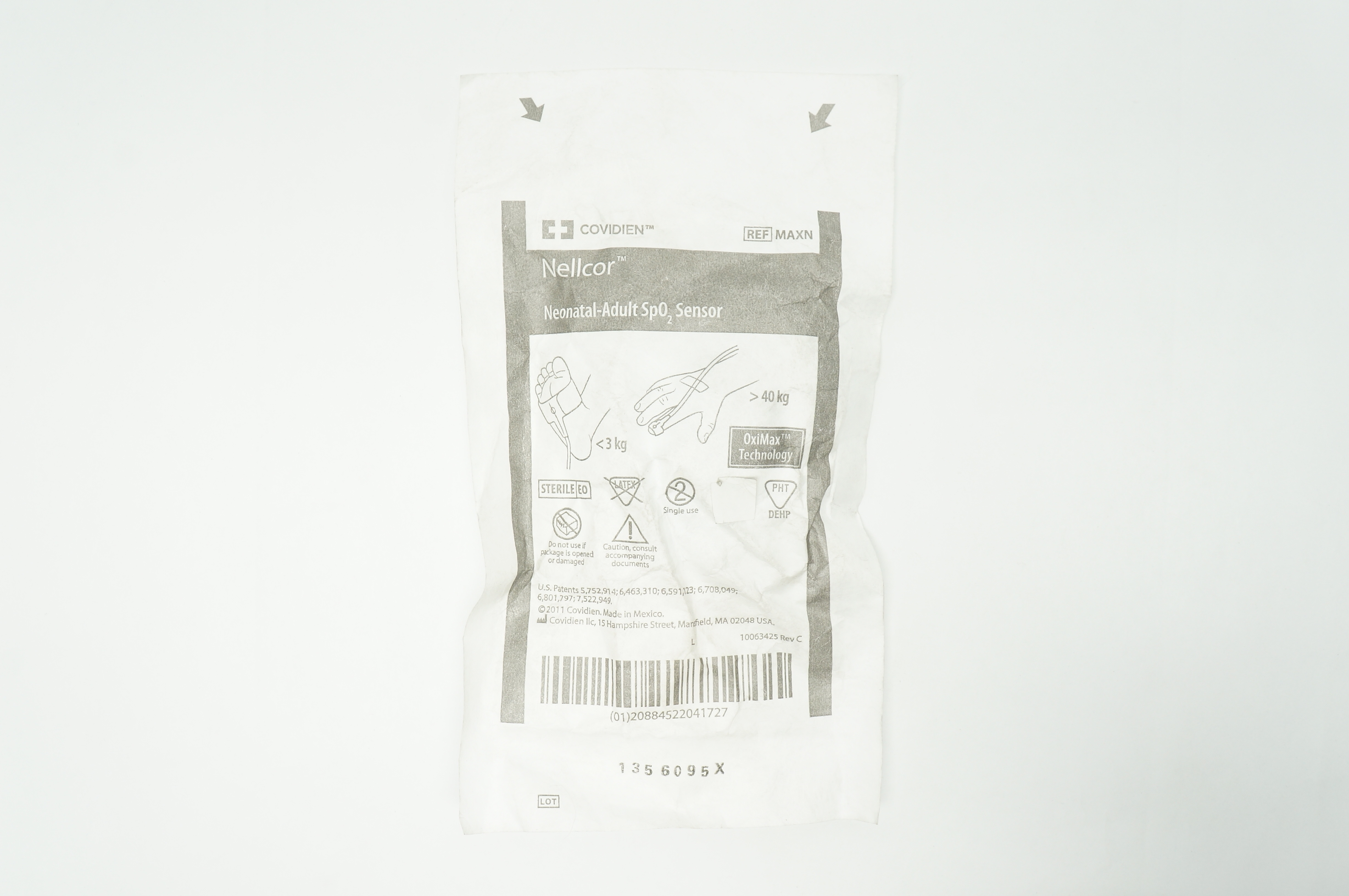 Covidien MAXN Nellcor Neonatal-Adult SPO2 Sensor 40kg