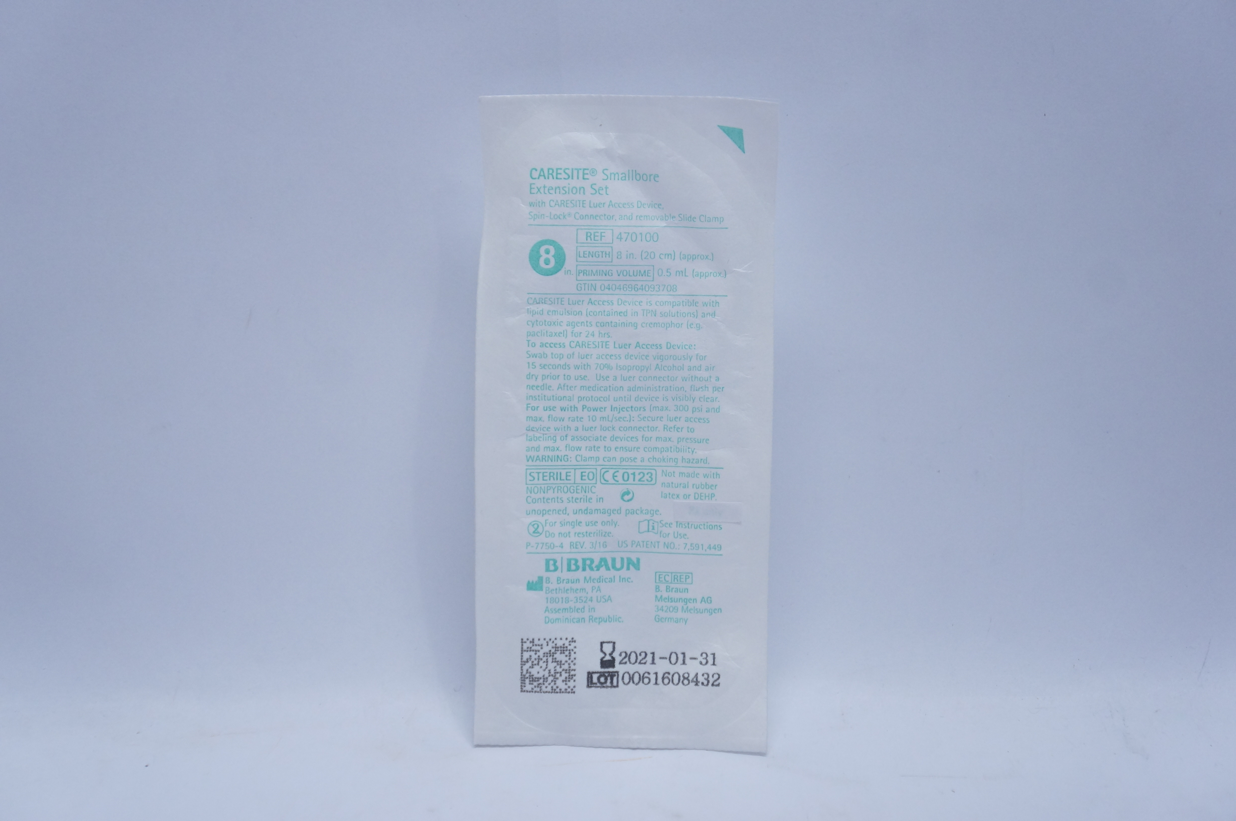 Braun 470100 Caresite Smallbore Extension Set 8inch 0.5ml (x)