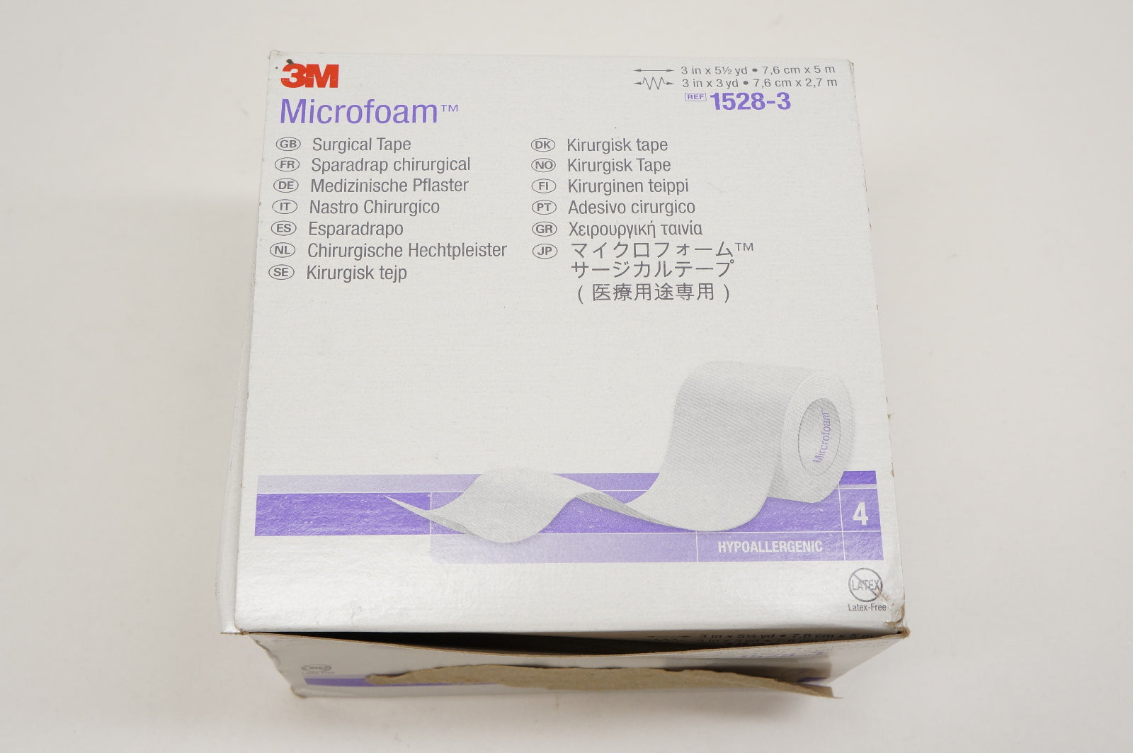 3M 1528-3 Microfoam Surgical Tape 3inch x 5-1/2yd, Hypoallergenic - Box ...