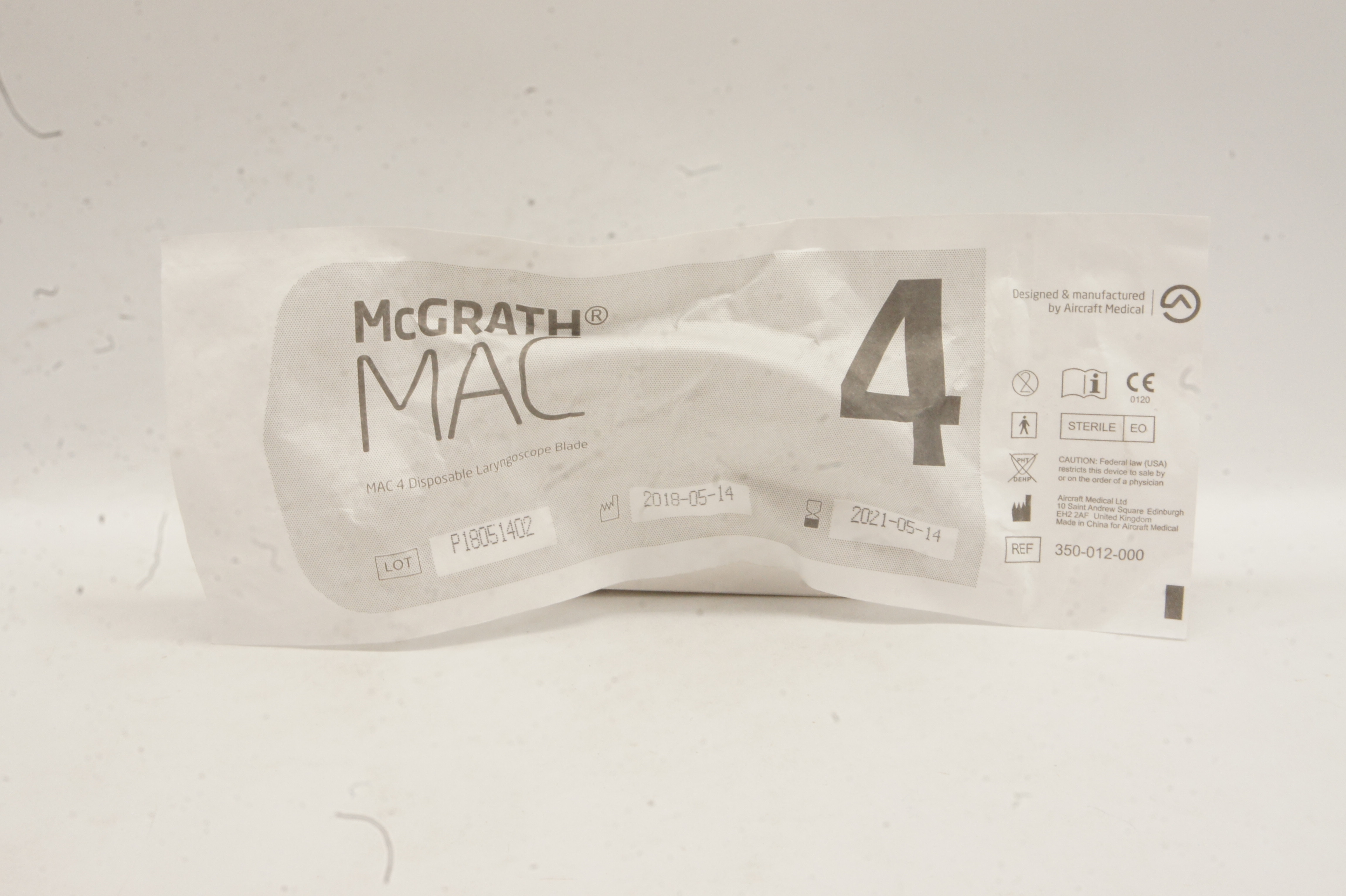 Aircraft Medical 350-012-000 McGrath MAC 4 Disposable Laryngoscope ...