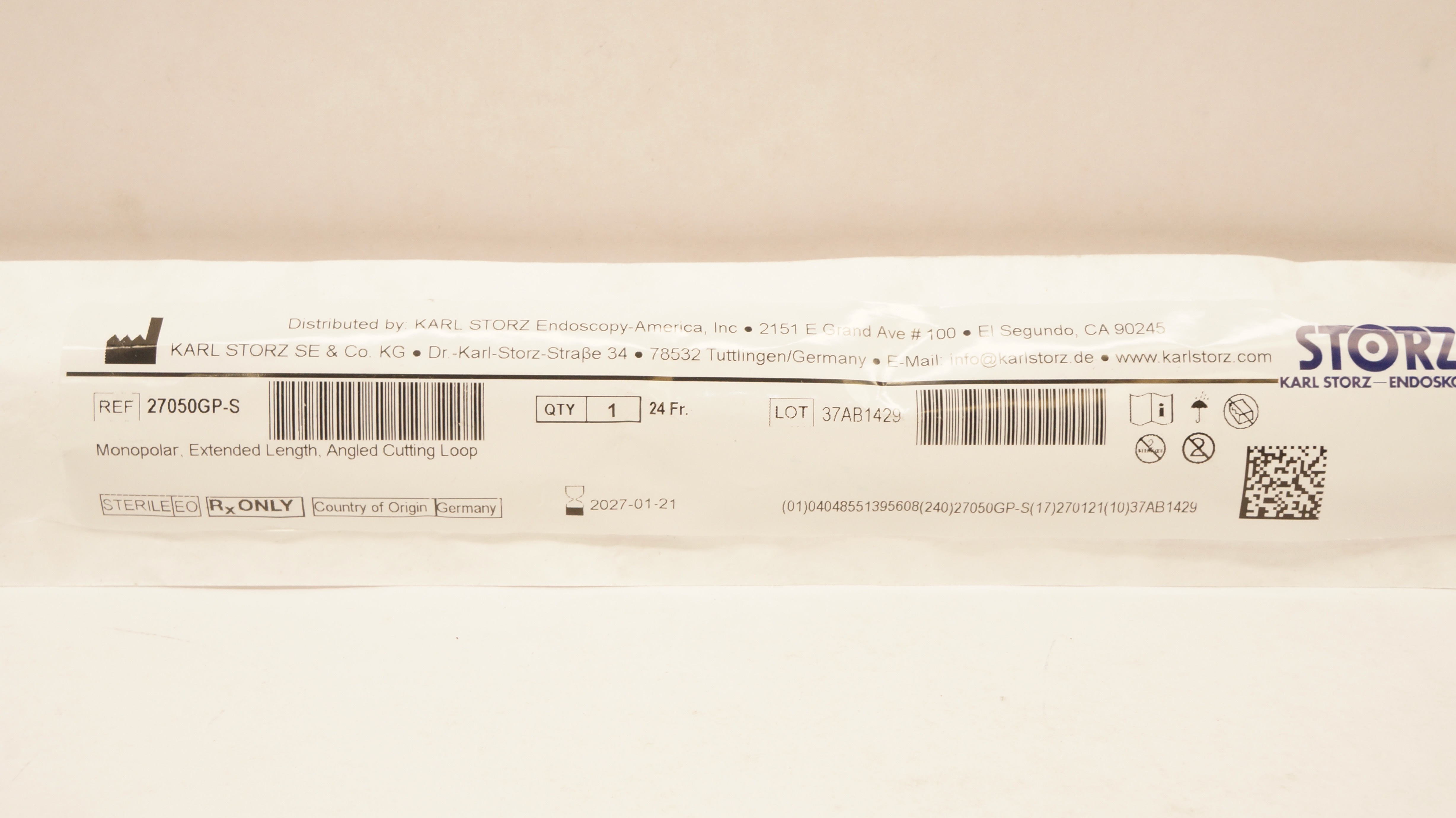 Karl Storz Endoscopy 27050GP-S Monopolar, Extended Lenght, Angled ...