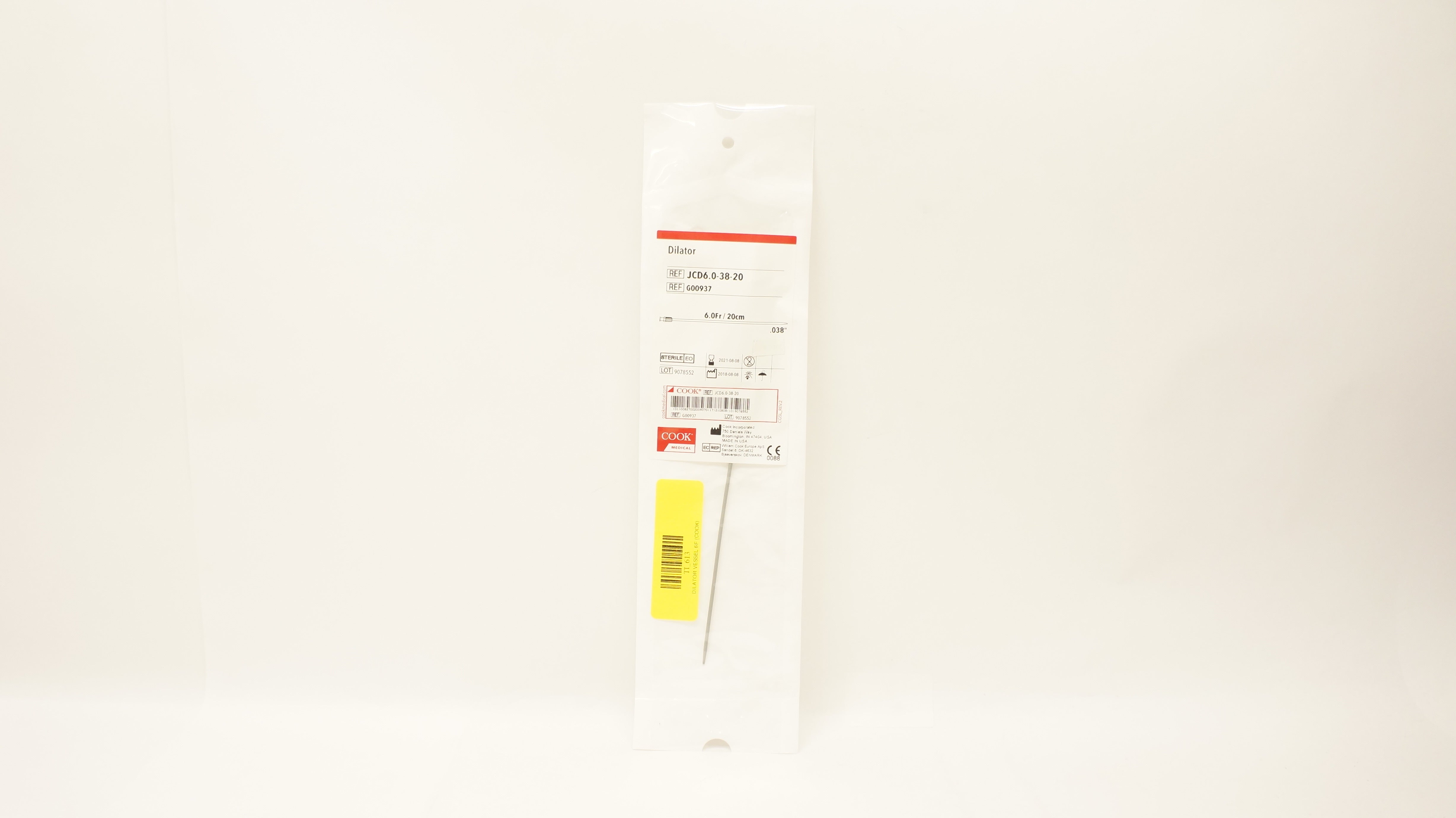 Cook Medical G00937 Dilator 6.0Fr x 20cm x 0.038inch (x)