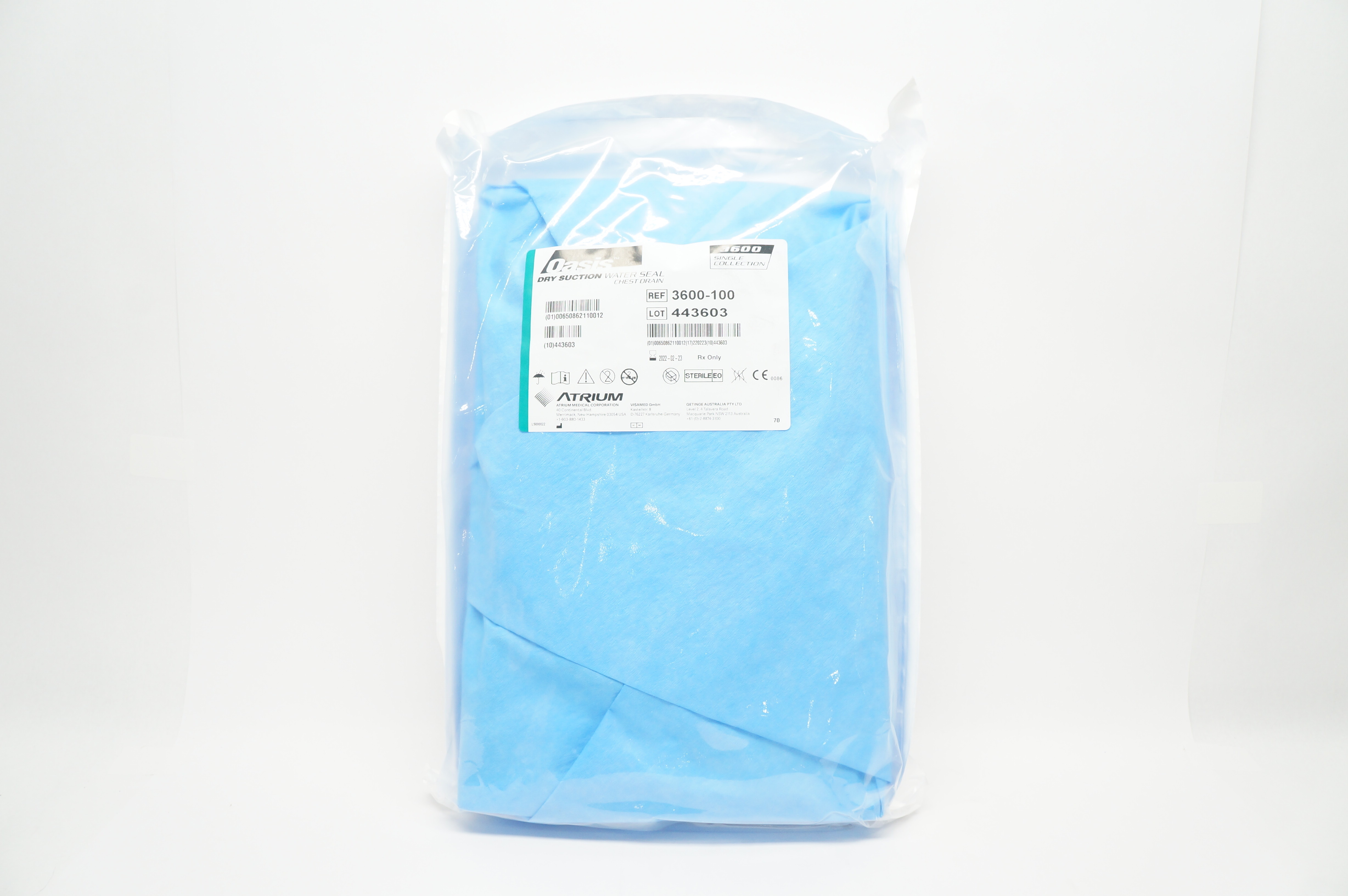 Atrium 3600 100 Oasis Dry Suction Water Seal Chest Drain X