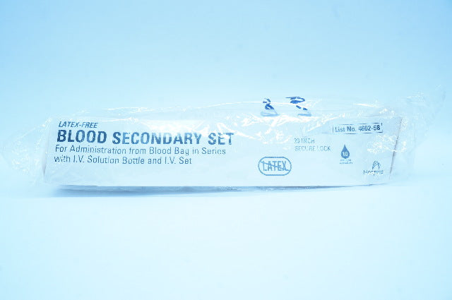 Hospira 4602-58 Blood Secondary Set 26inch Secure Lock, 10 Drops/mL