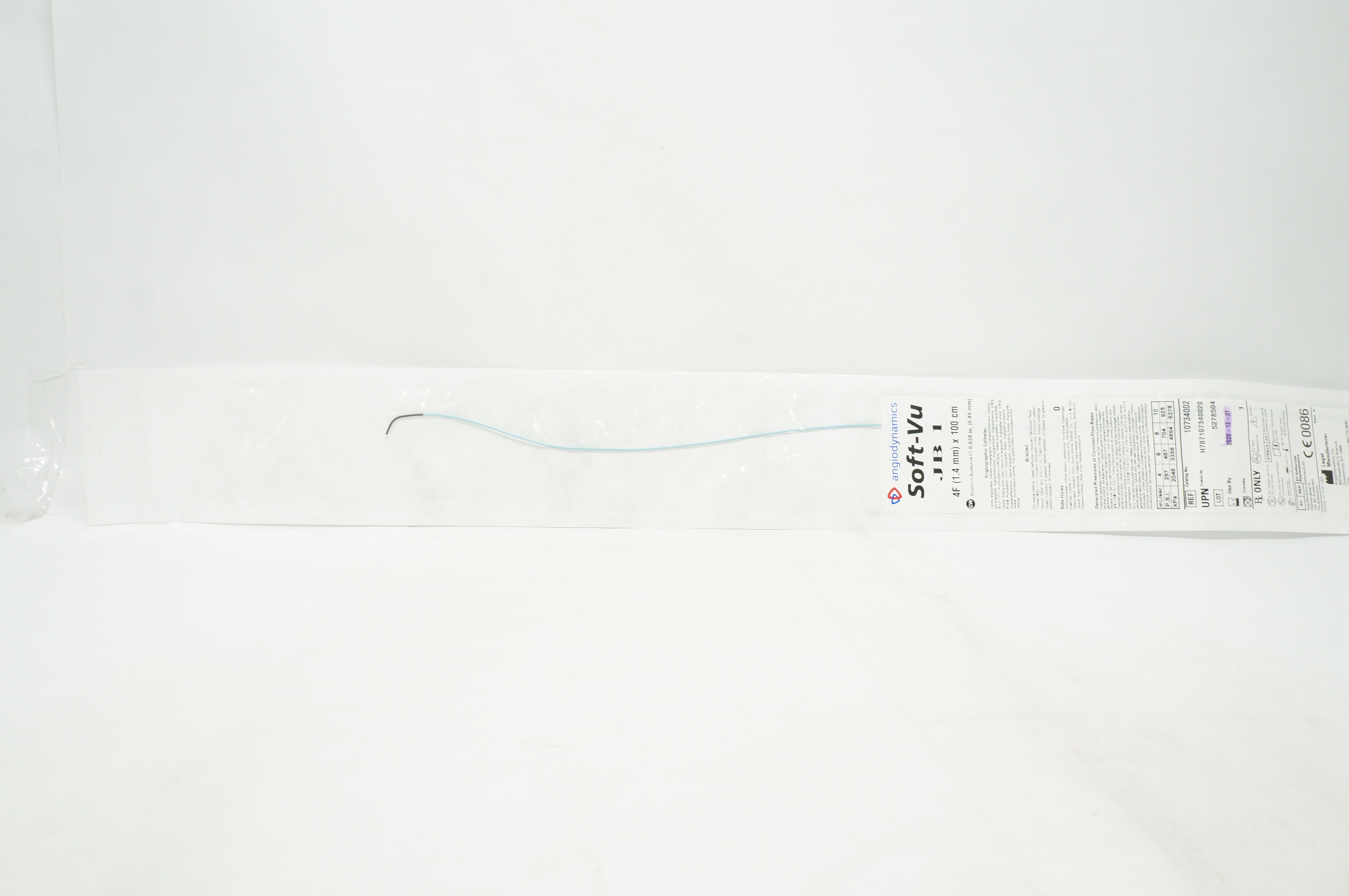 Angiodynamics 10734002 Angiographic Cath. Soft-Vu JB 1, 4F x 100cm (x)