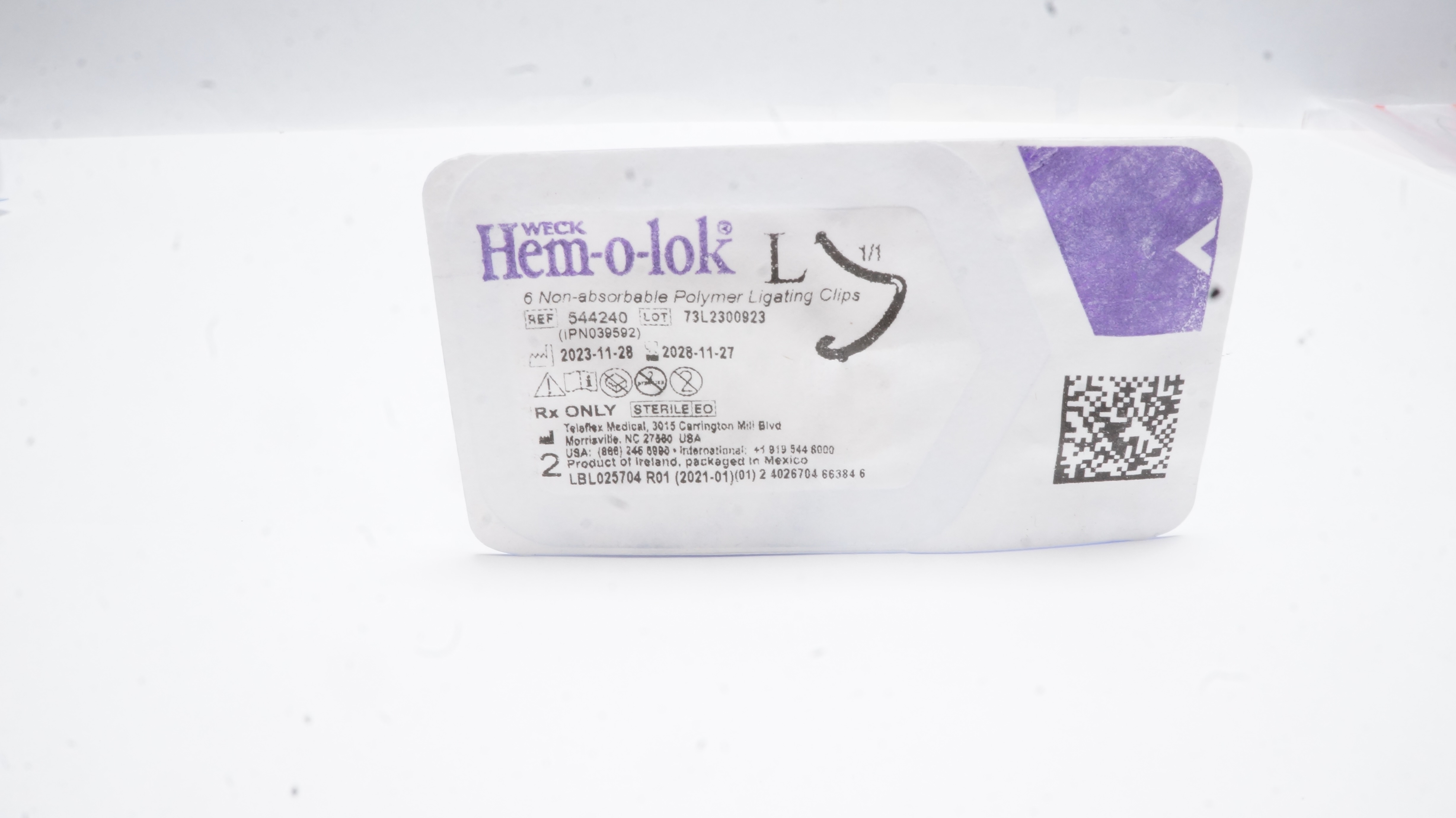 Teleflex 544240 Weck Hem-o-lok 6 Non-Absorbable Polymer Ligating Clips ...