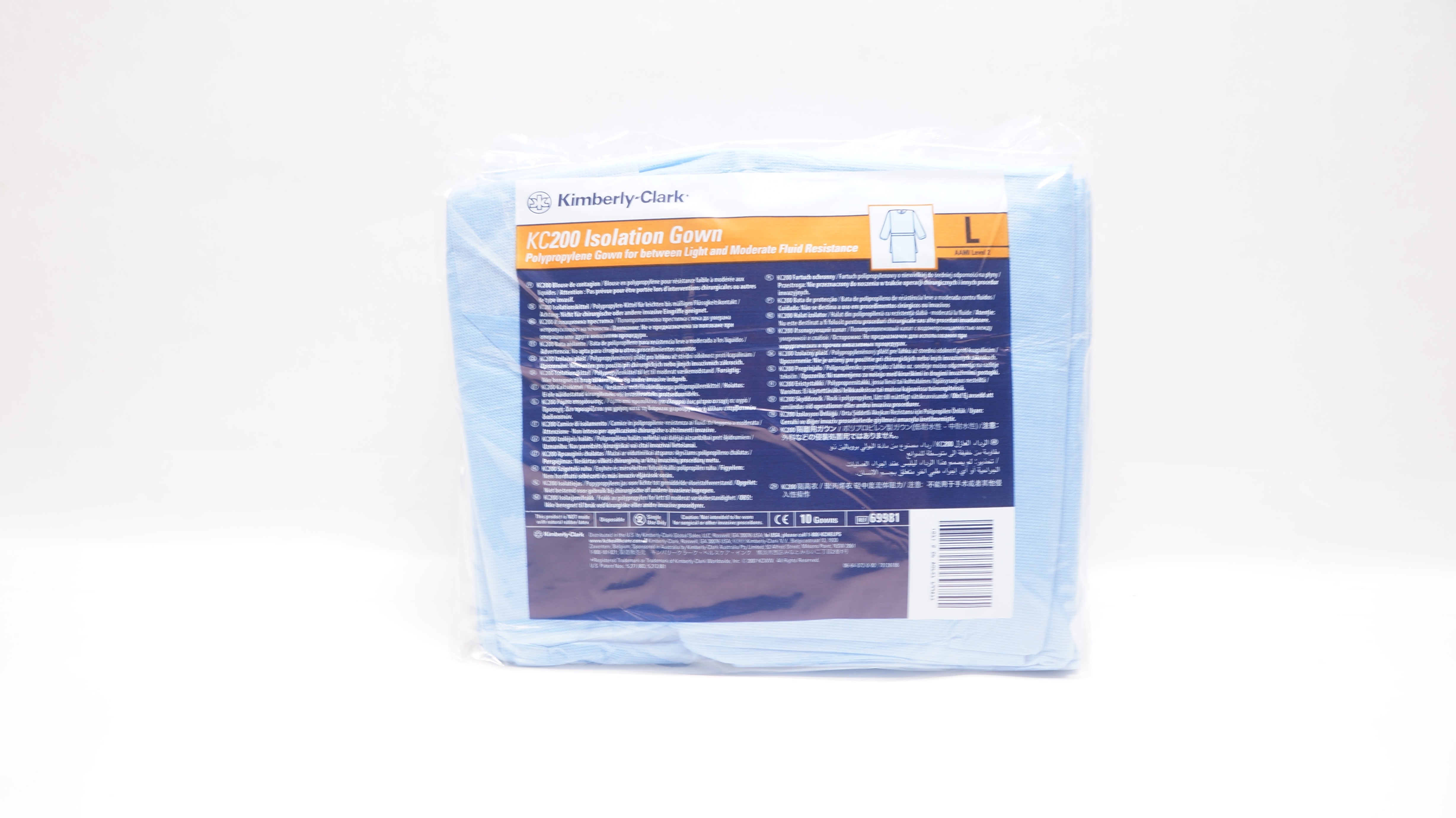 Kimberly-Clark 69981 KC200 Isolation Polyprolyene Gown - Pack of 6