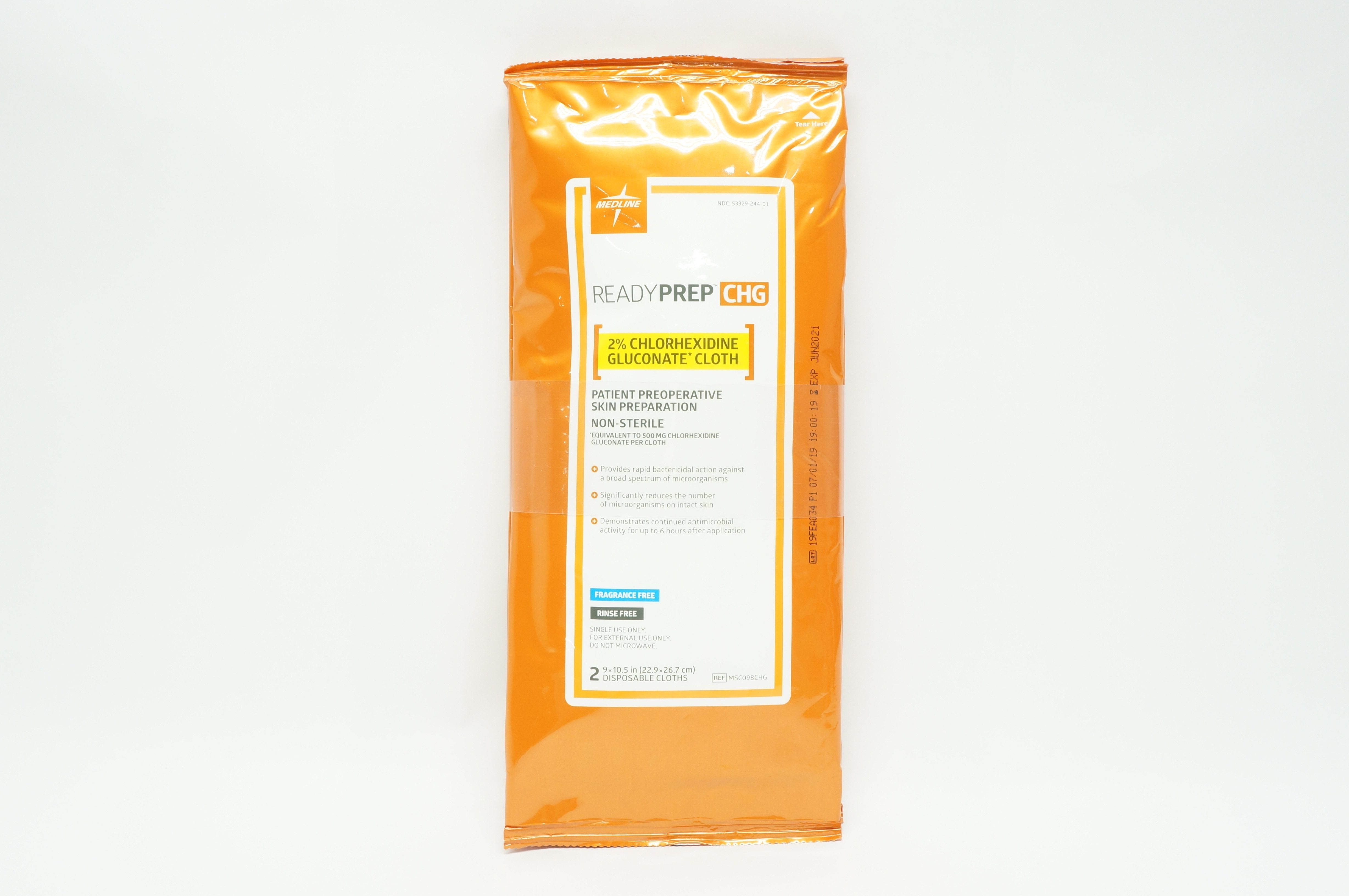 Medline MSC098CHG ReadyPrep 2%Chlorhexidine Gluconate Cloth 9x10.5in ...