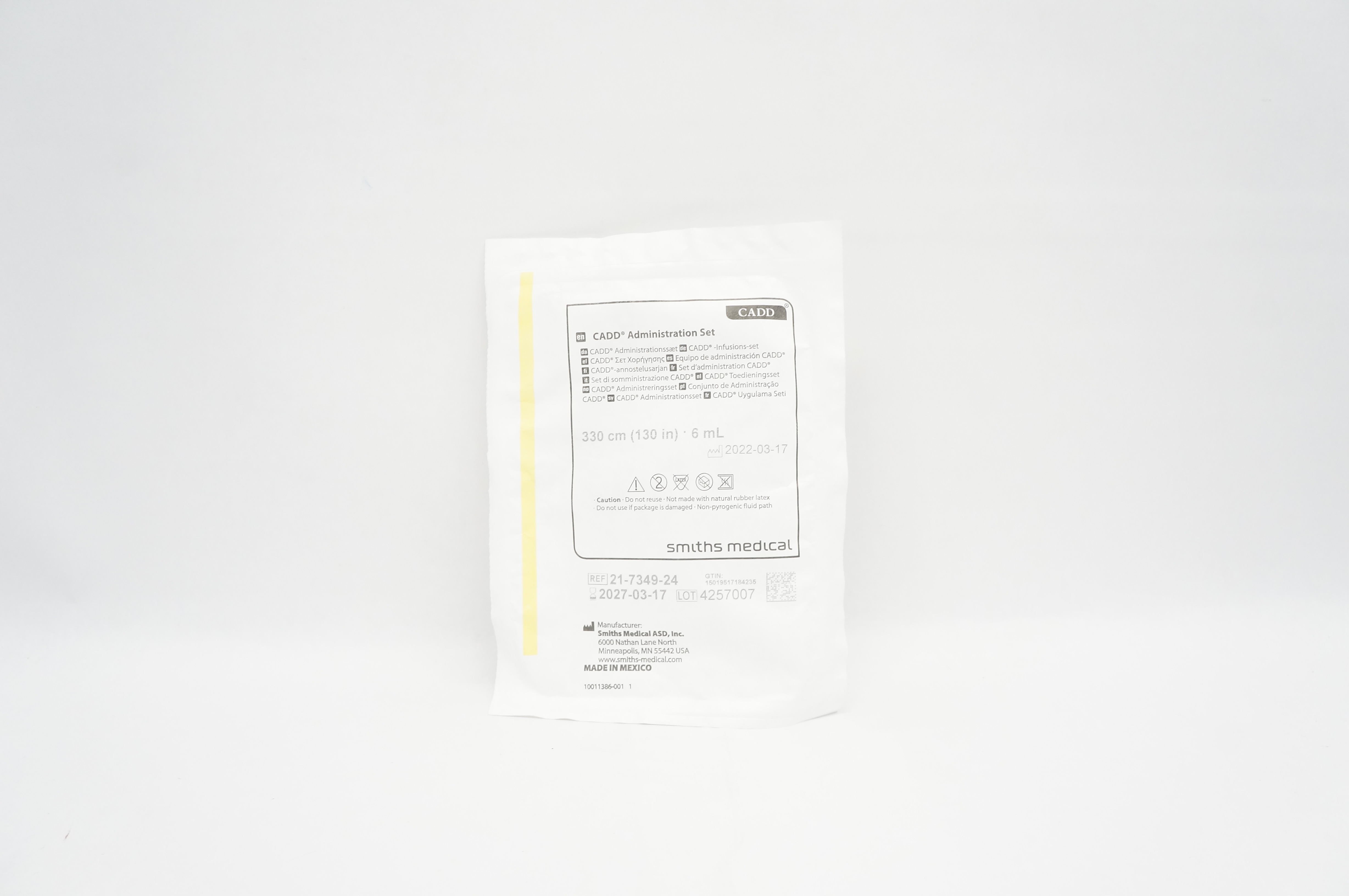 Smiths Medical 21-7349-24 CADD Administration Set 130inch x 6mL