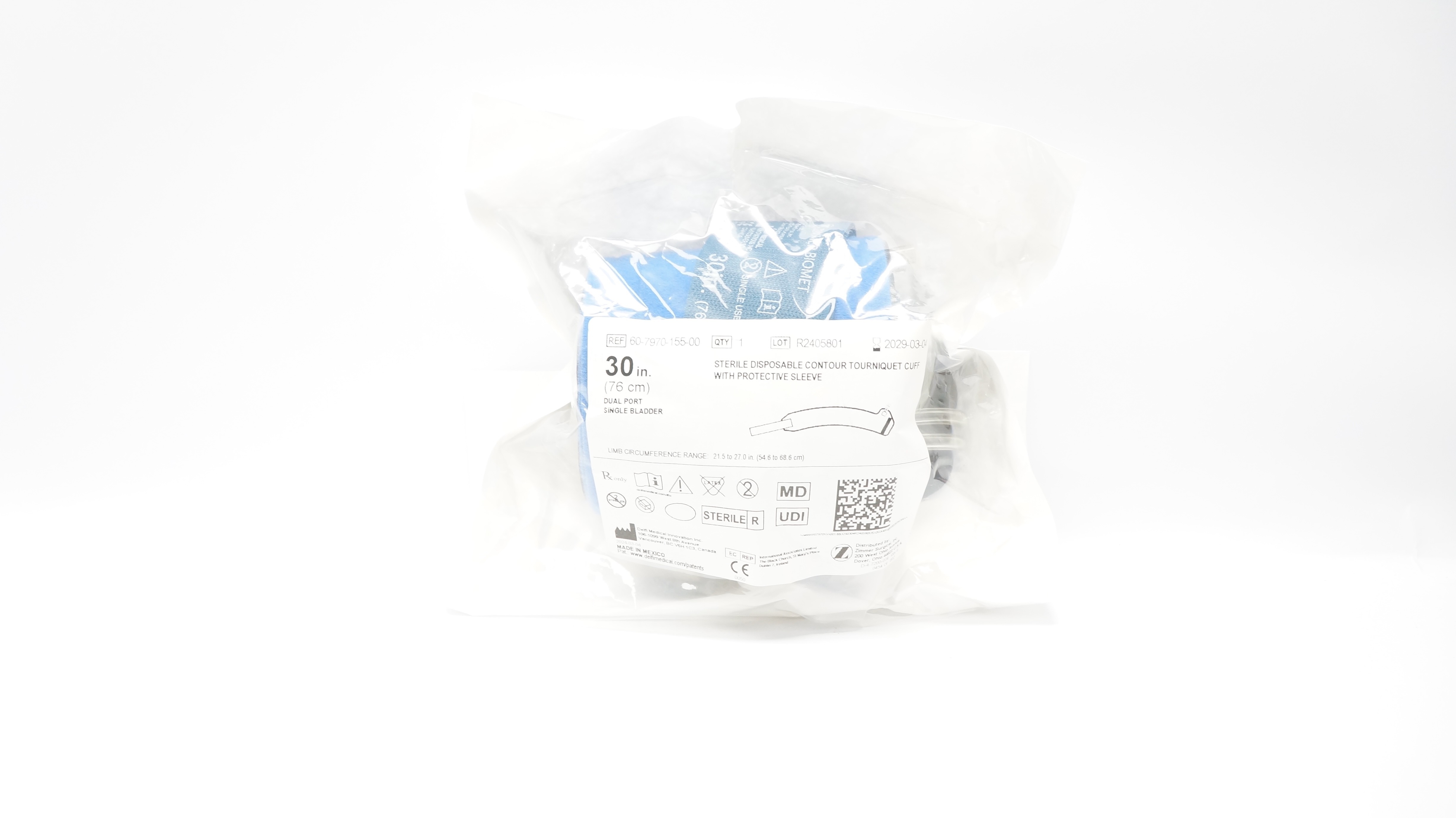 Delfi Medical 60-7970-155-00 Contour Tourniquet Cuff W/Protective ...