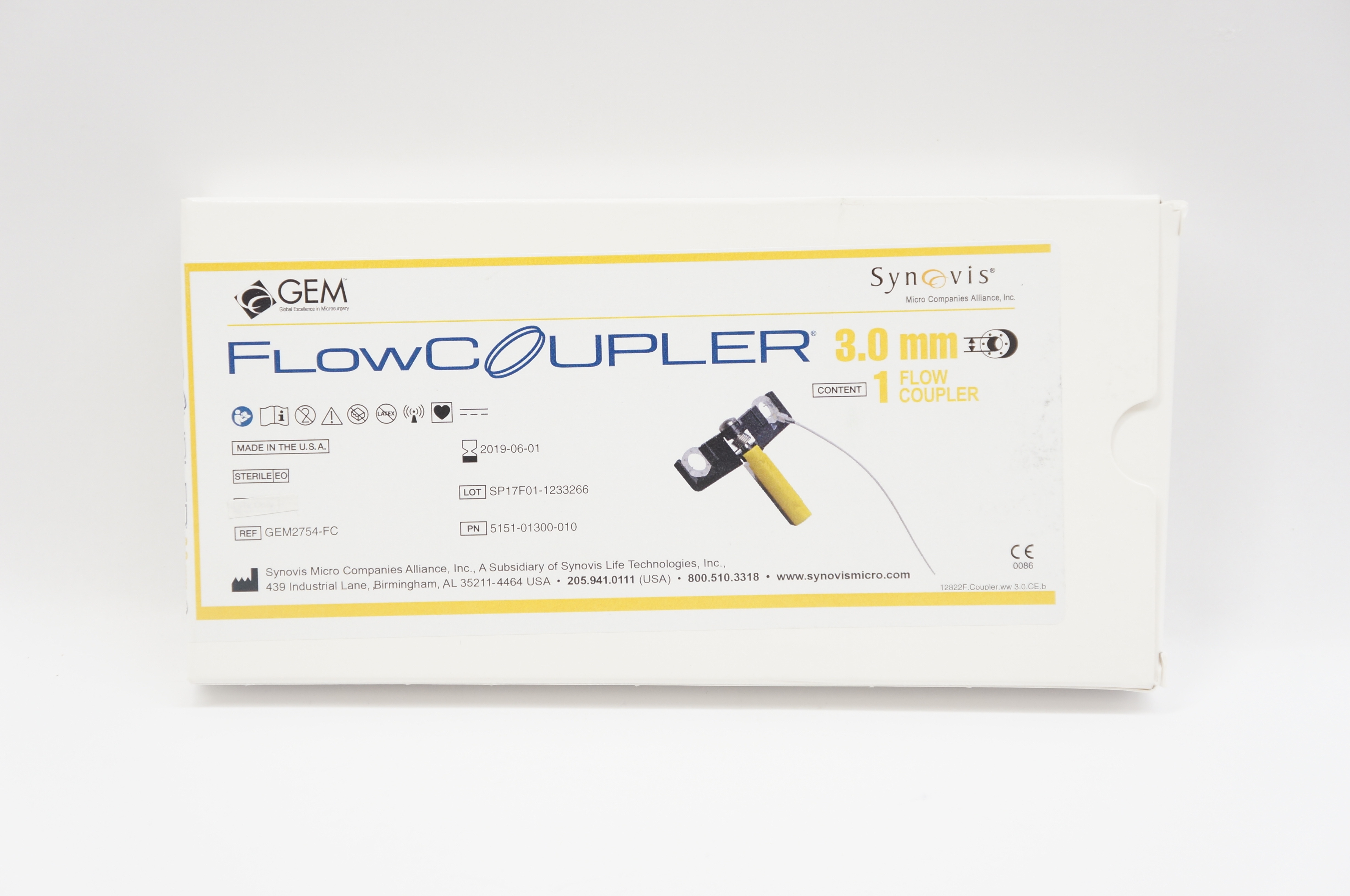 Synovis GEM2754-FC GEM FlowCoupler, 3.0 mm (x)