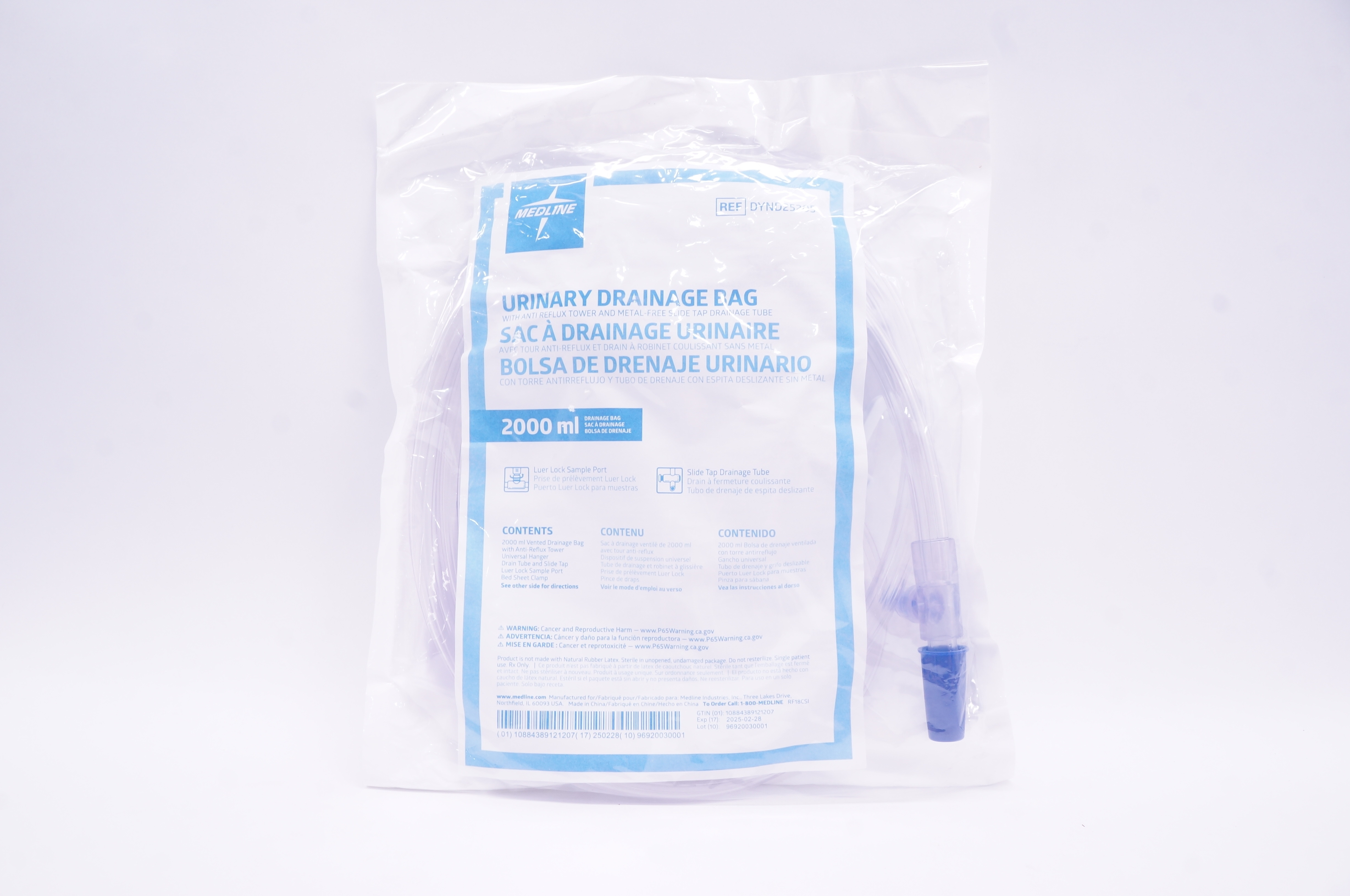 Medline DYND25205 Urinary Drainage Bag 2000mL