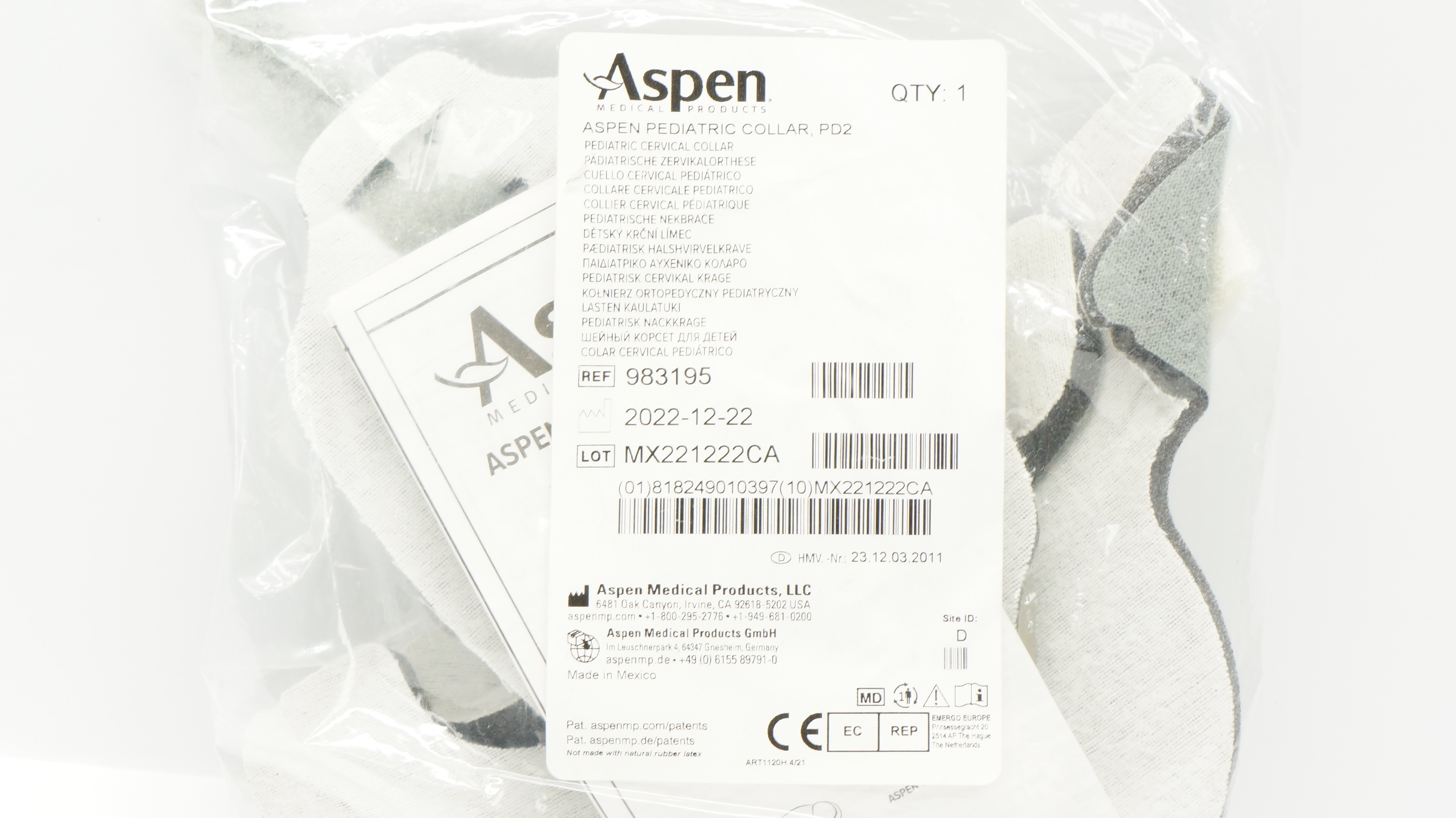 Aspen 983195 Pediatric Cervical Collar, PD2