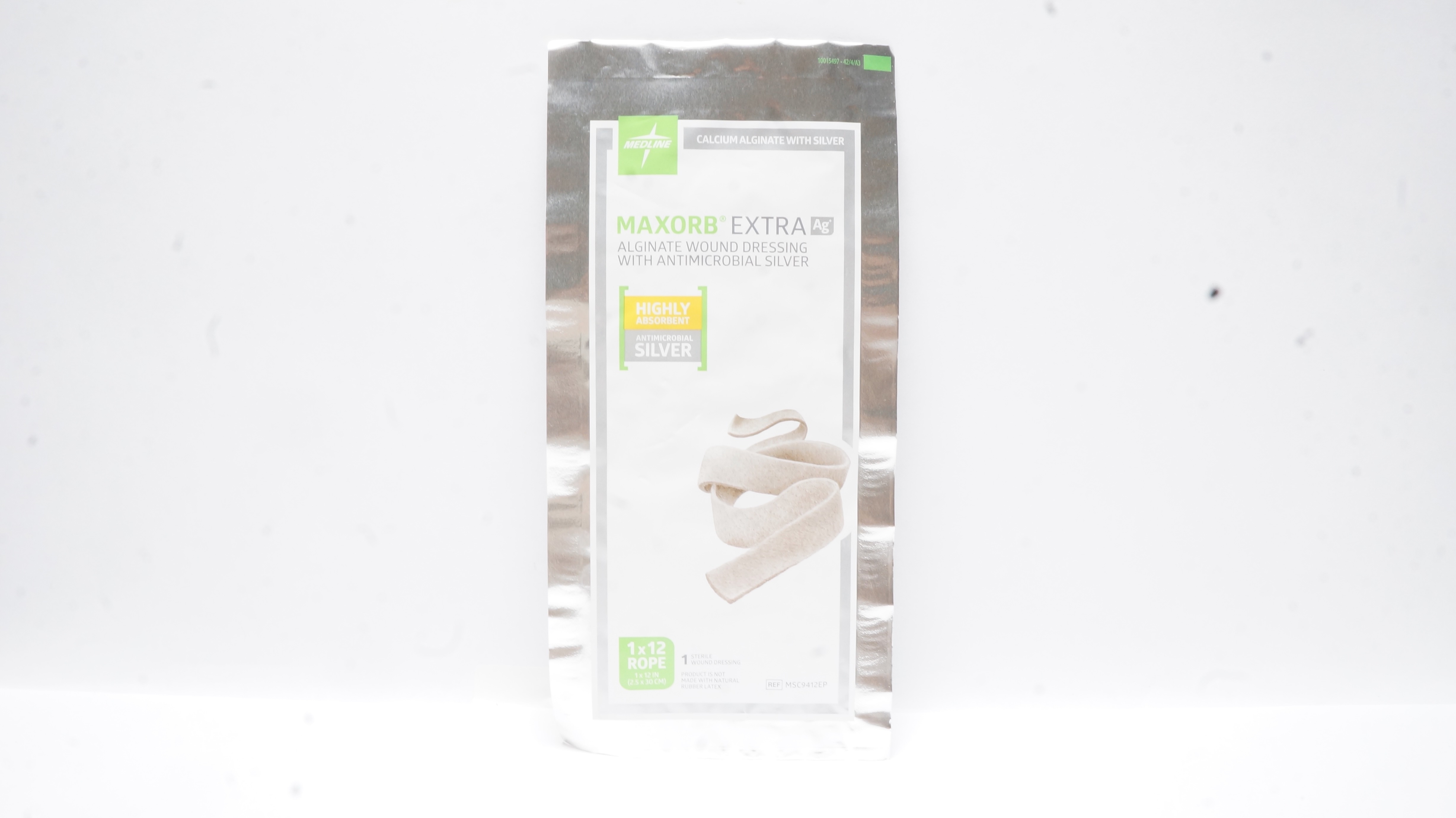 Medline MSC9412EP Maxorb Extra Alginate Wound Dressing 1 x 12 Rope