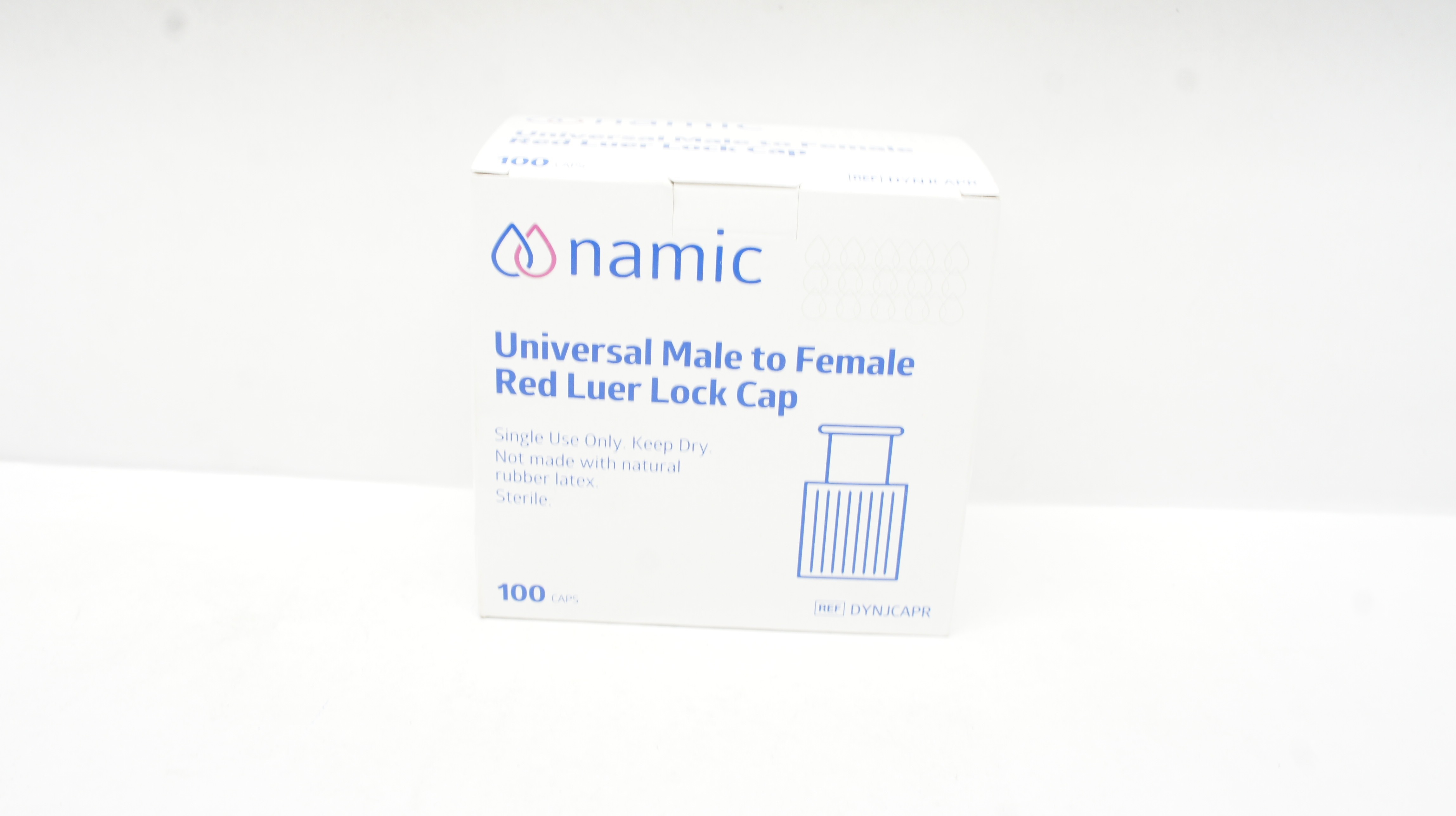 Medline DYNJCAPR Namic Universal Male to Female Red Luer Lock Cap - Box ...