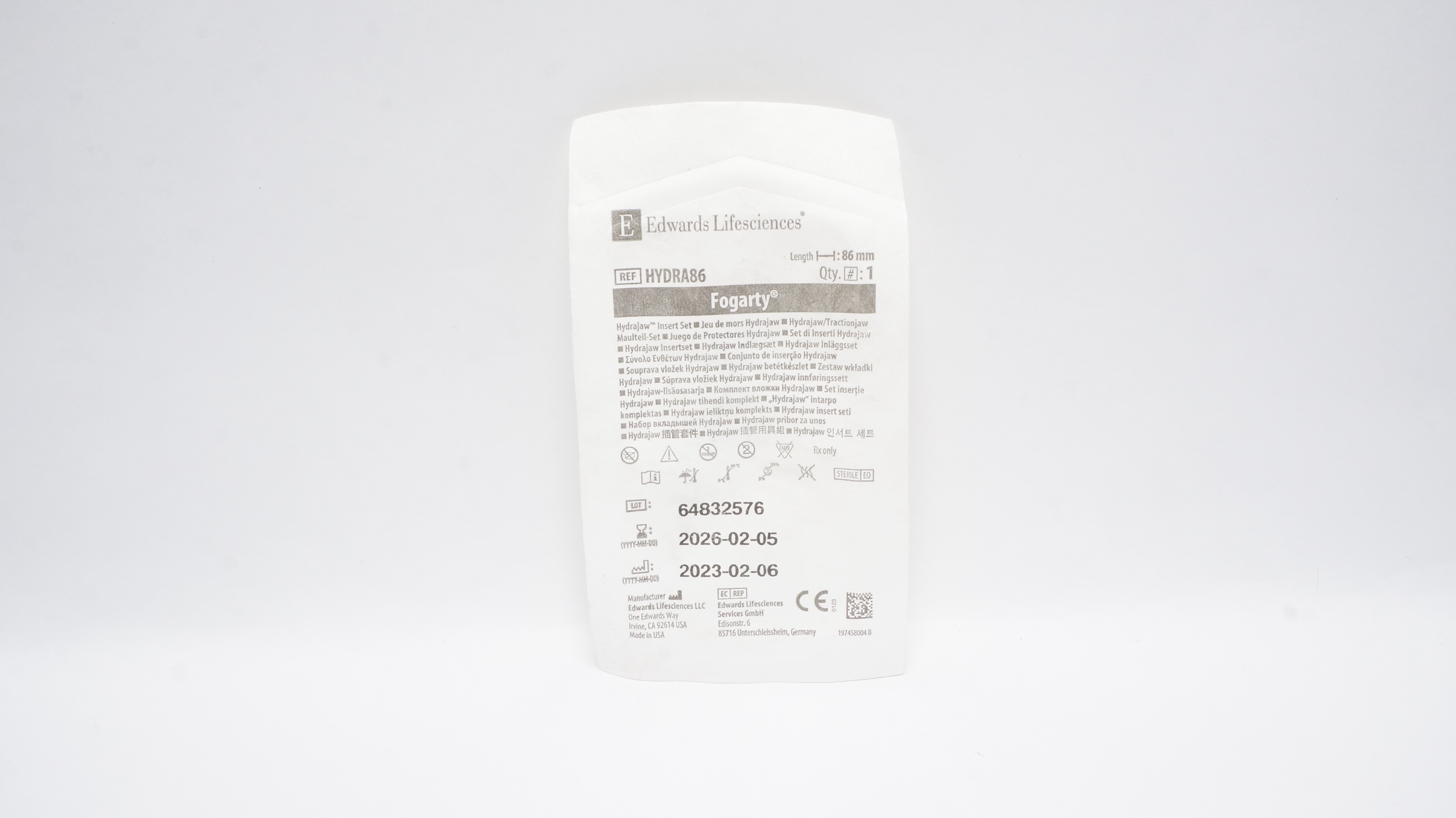 Edwards Lifesciences HYDRA86 Fogarty Hydrajaw Insert Set 86mm