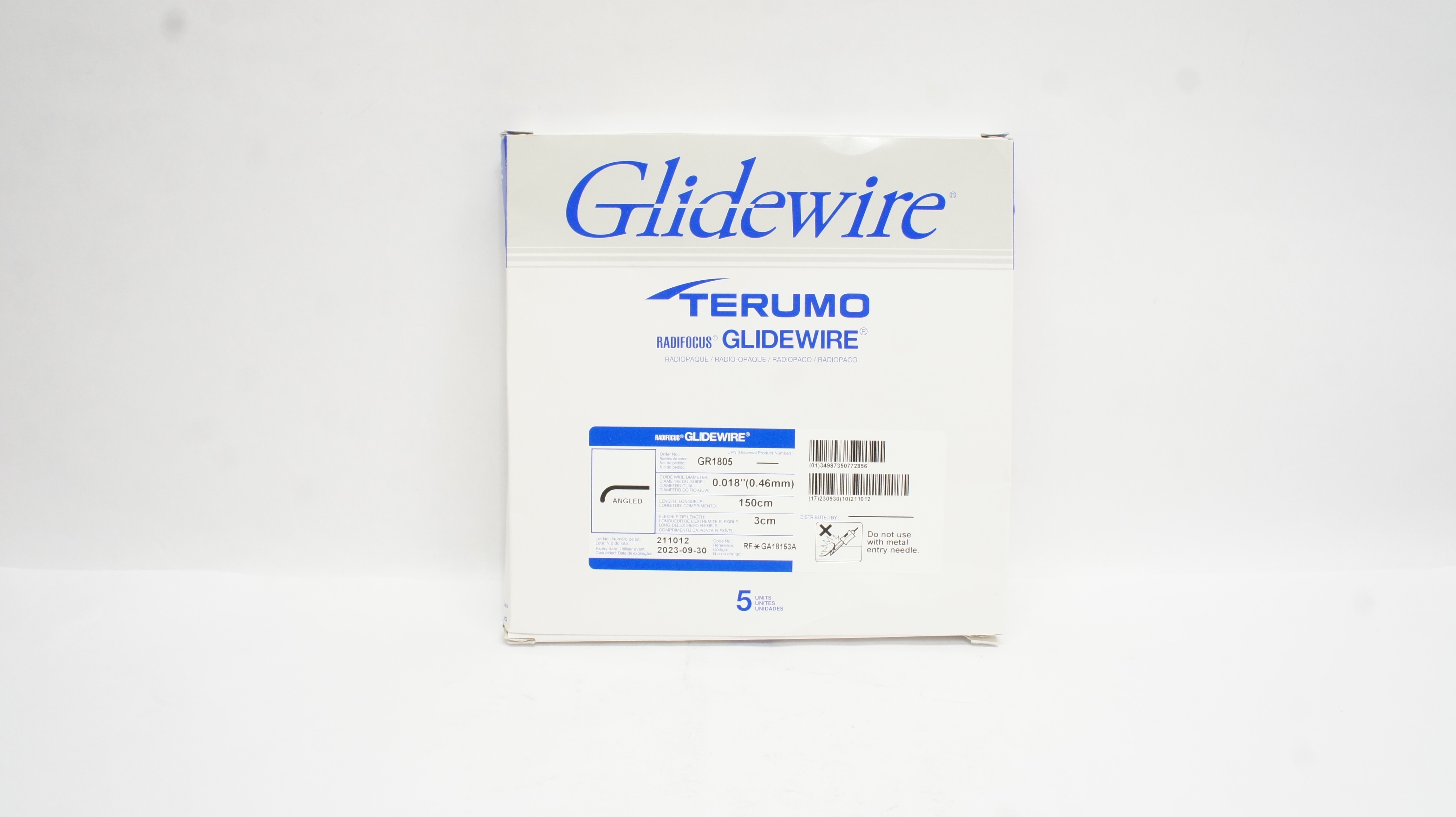 Terumo GA18153A Radifocus Glidewire Guide Wire, Angled 0.018inch x 150 ...