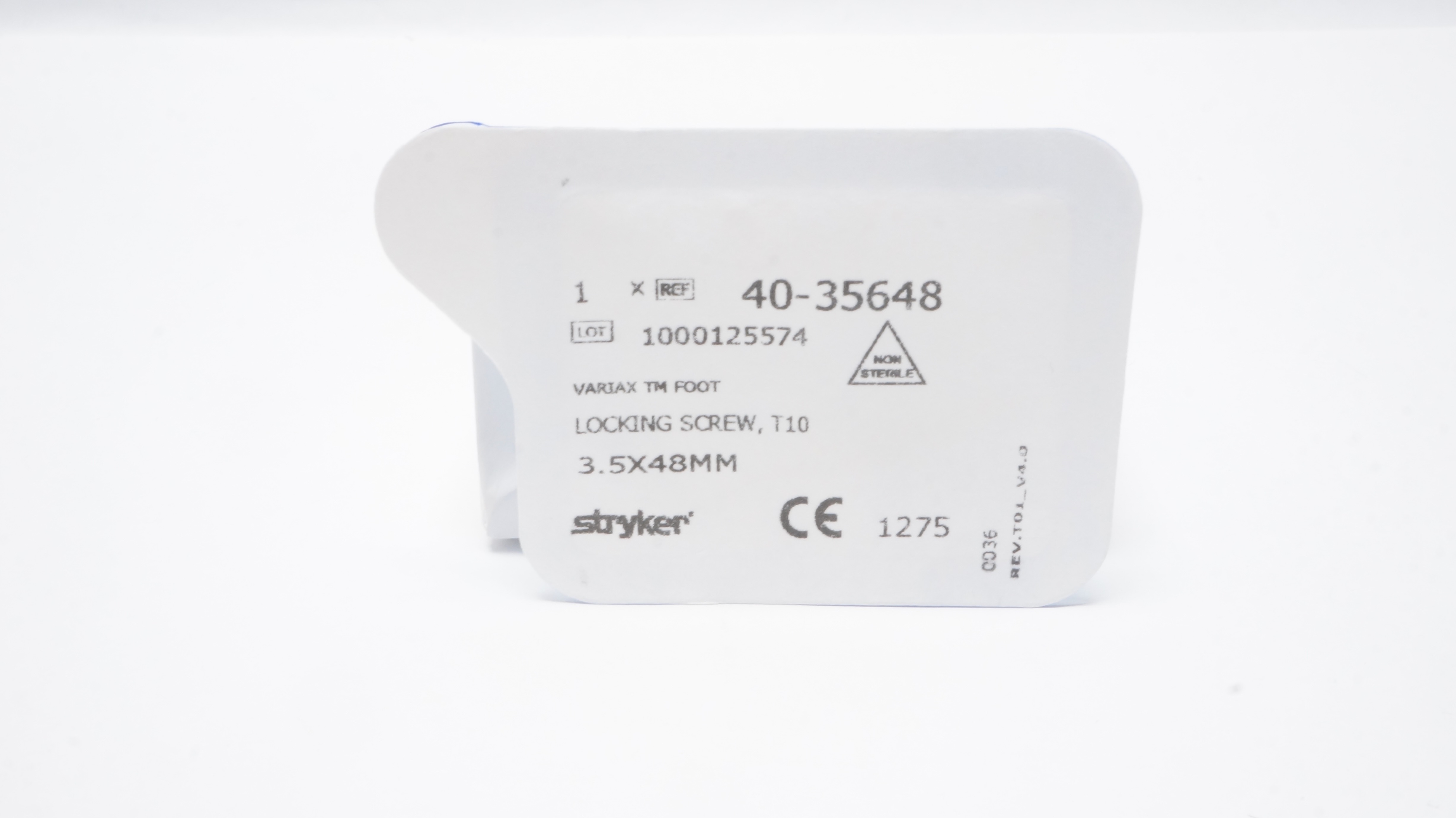 Stryker 40-35648 VARIAX TM FOOT LOCKING SCREW, T10, 3.5 x 48mm