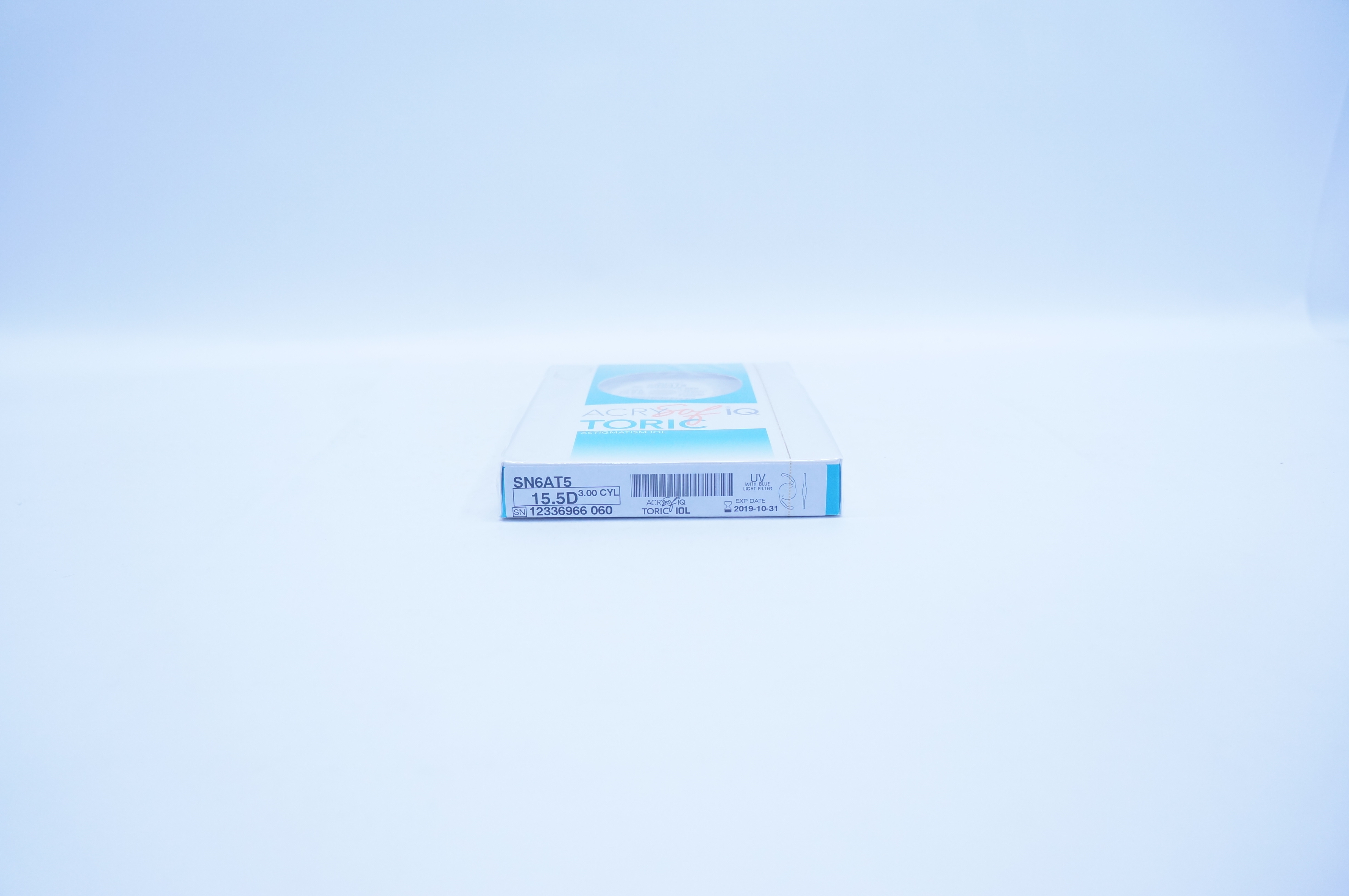 Alcon SN6AT5 ACRYSof IQ Toric Astigmatism IOL 15.5 D 3.00 Cylinder (x)