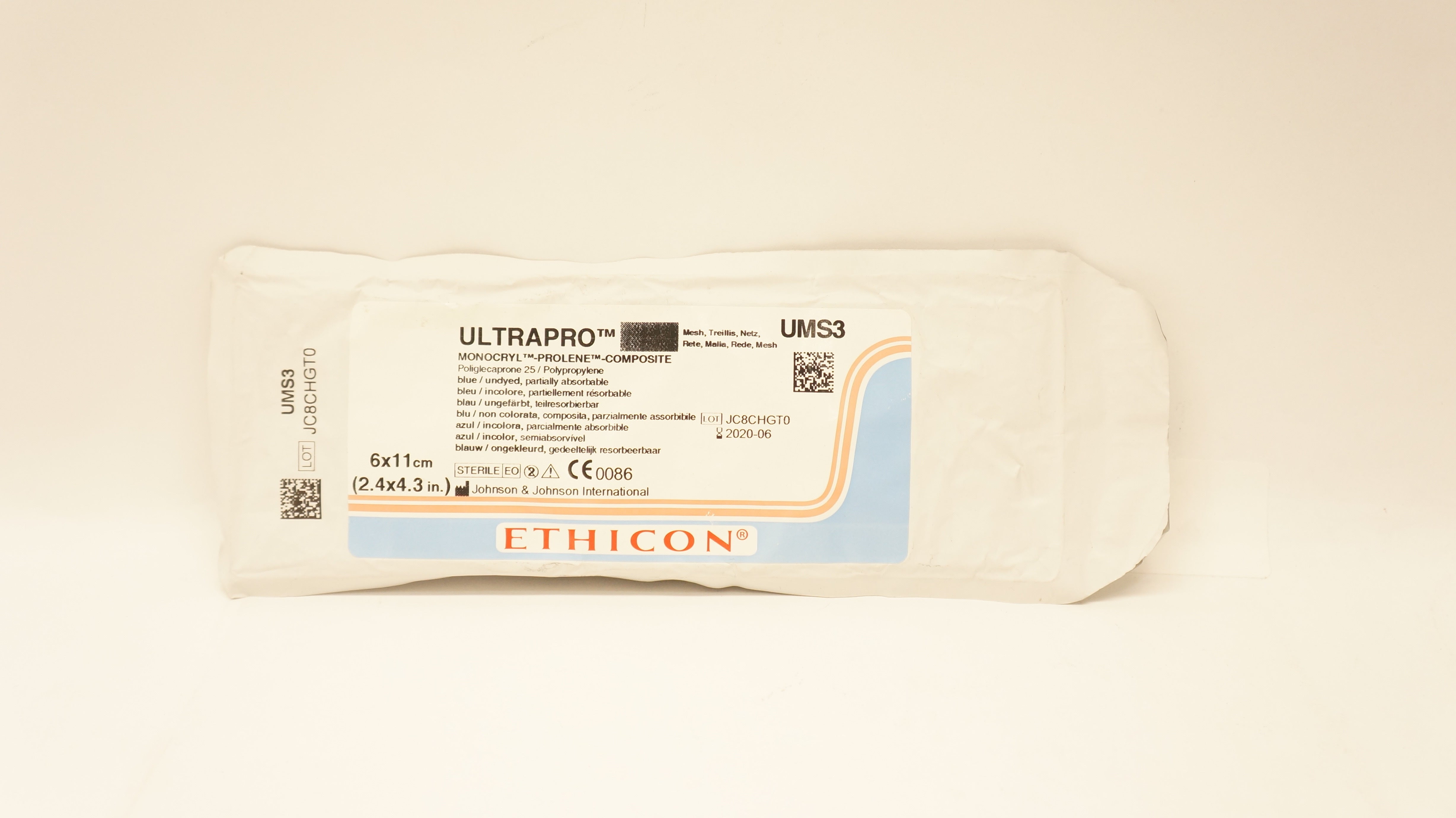 Ethicon UMS3 Ultrapro Monocryl Prolene Composite 2.4 x 4.3inch (x)