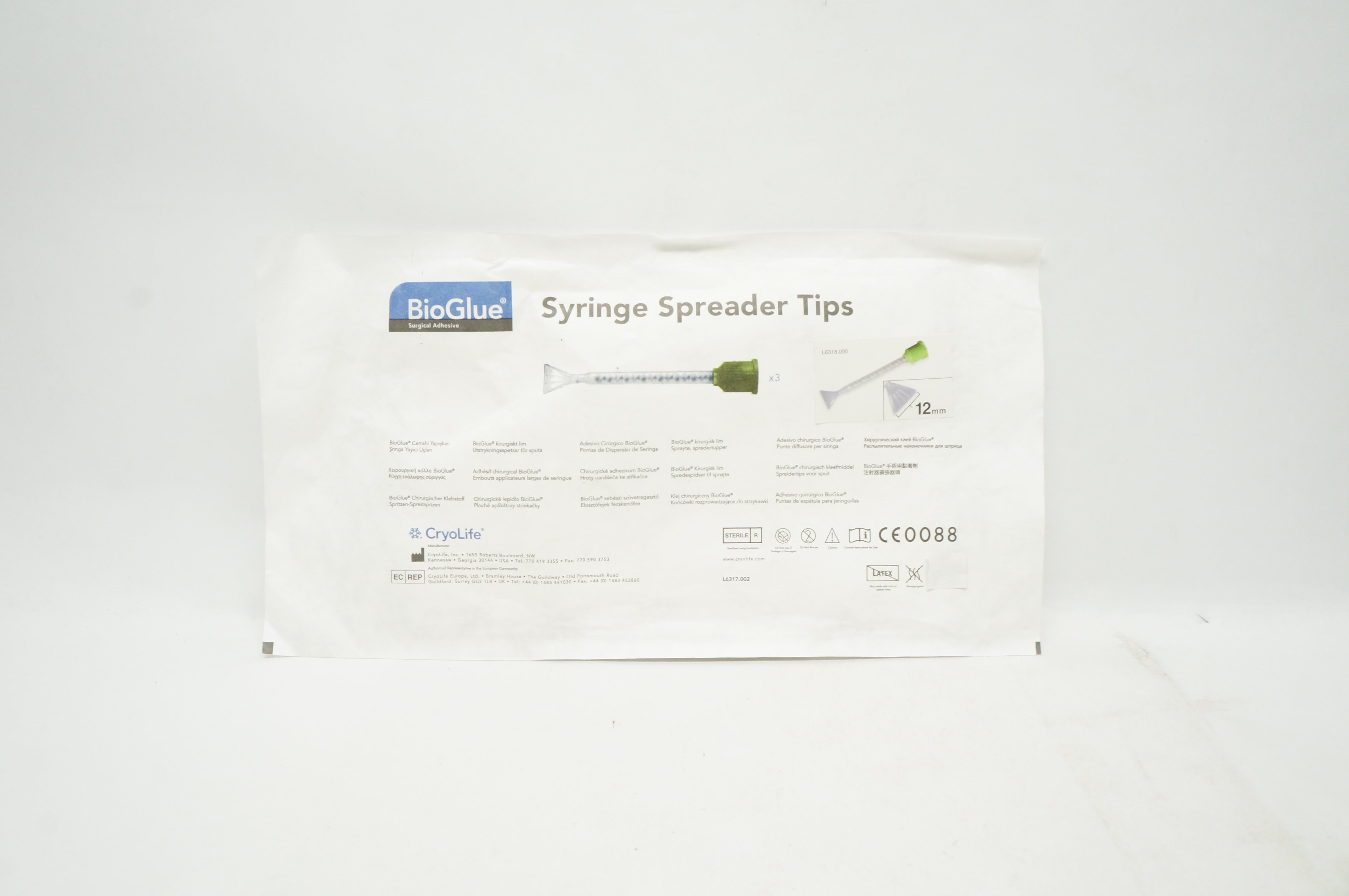 CryoLife BG3510-5-US BioGlue Syringe Applicators Tips 12mm (x) - Pack of 3