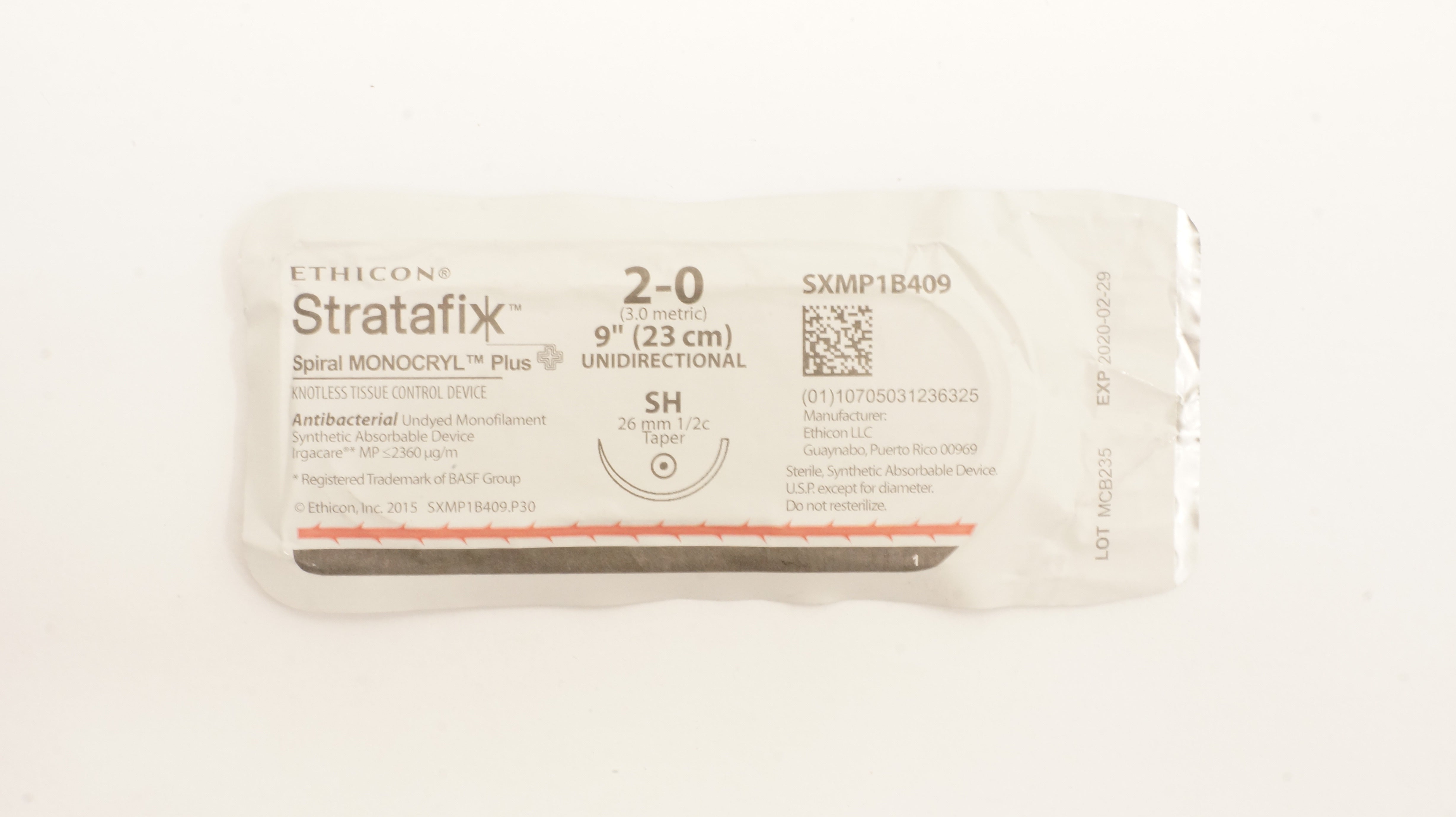Ethicon SXMP1B409 2-0 Stratafix Tissue Control Device SH 26mm 1/2c ...