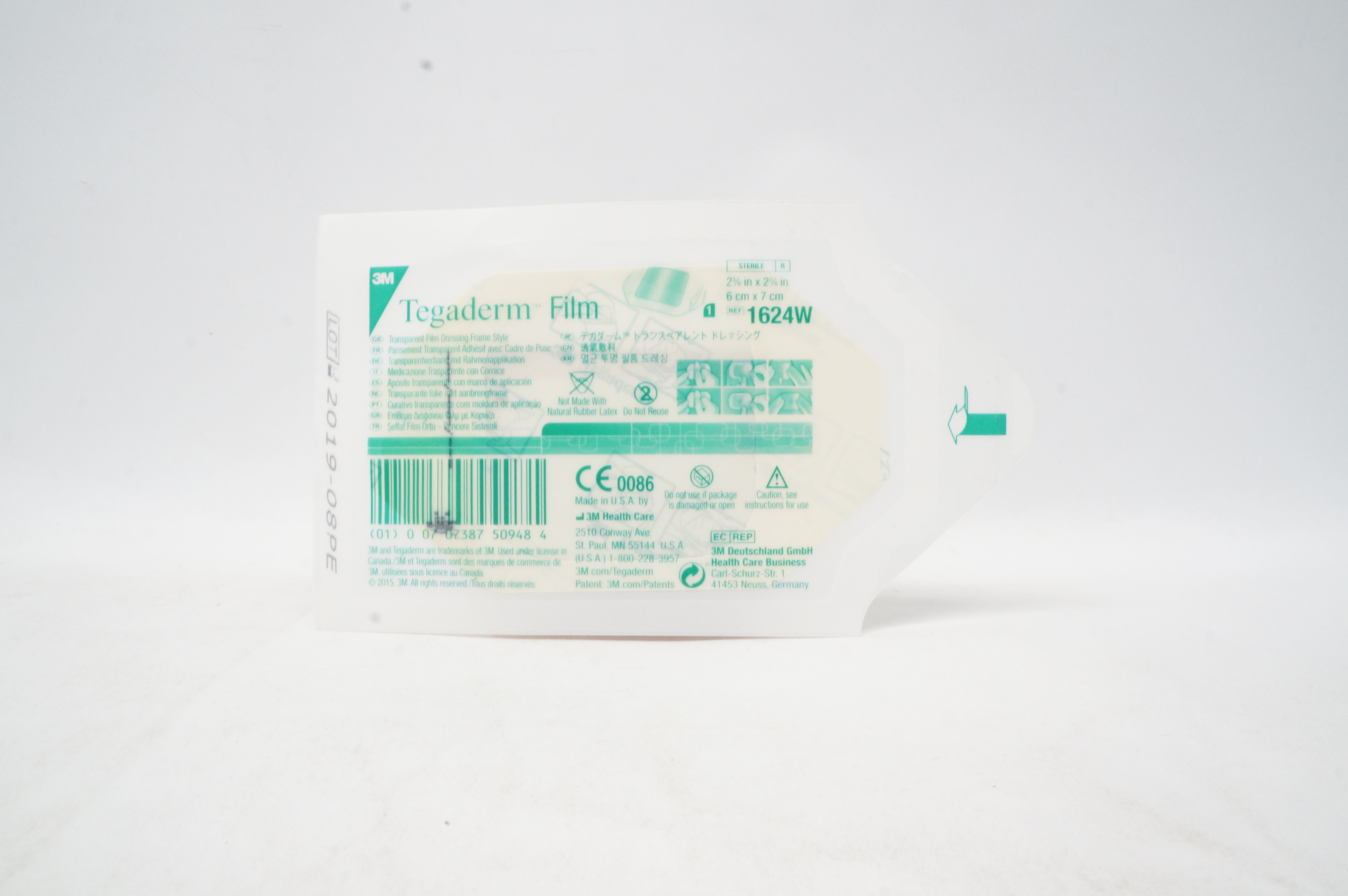 3M 1624W Tegaderm Transparent Film Dressing 2 3/8 inch x 2 3/4 inch (x)
