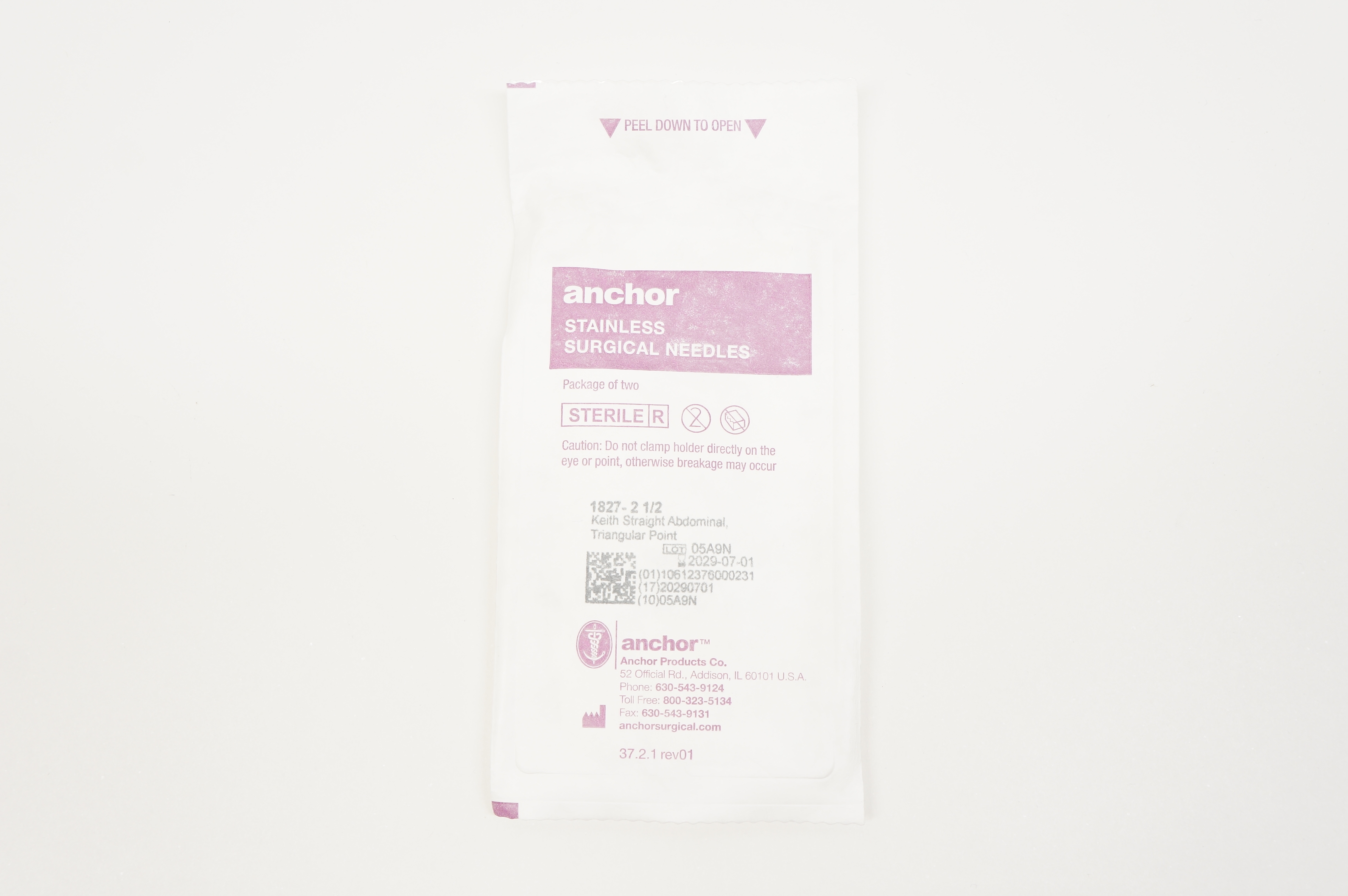 Anchor 1827 Keith Straight Abdominal, Triangular Point 2-1/2inch