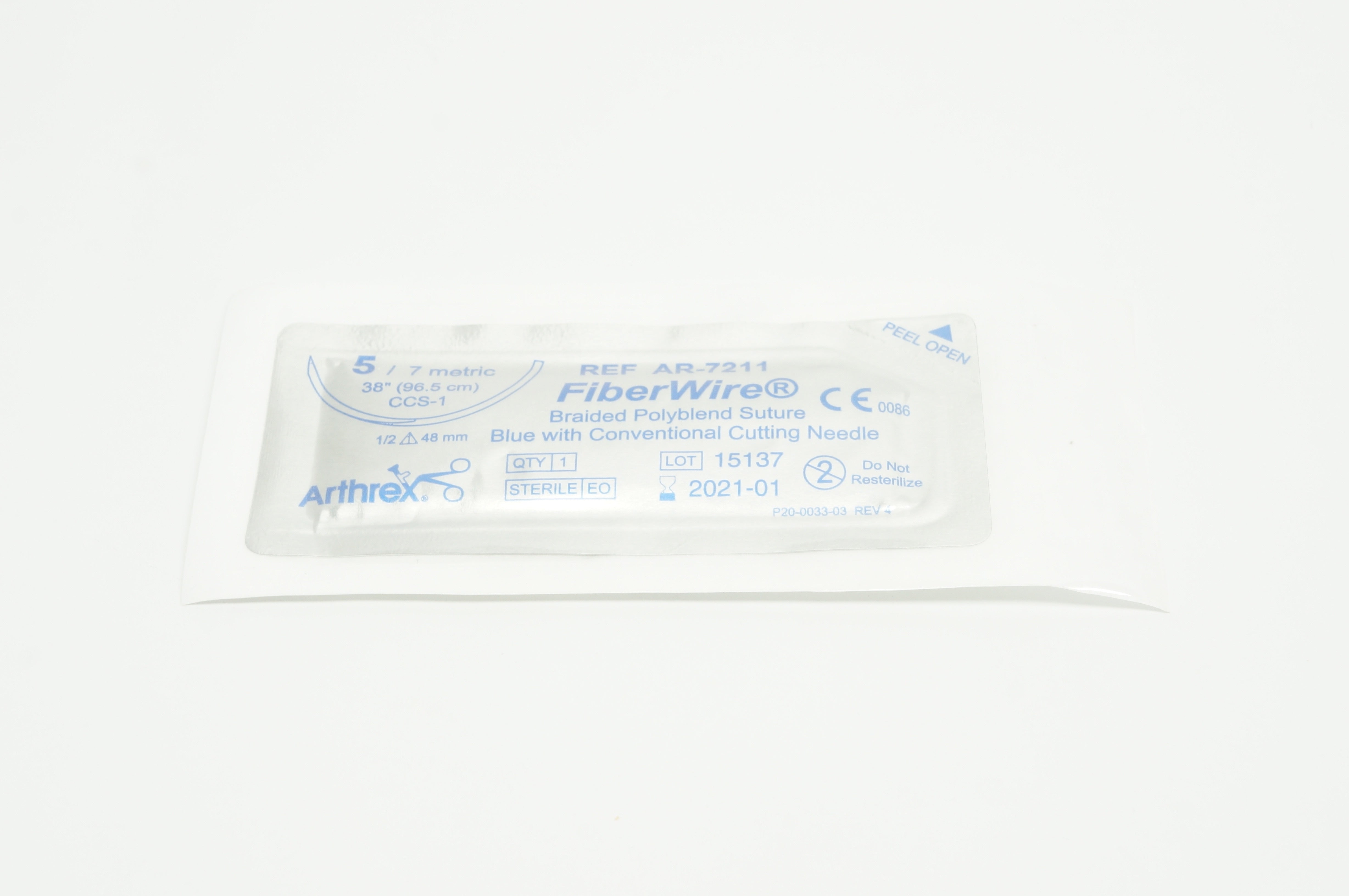 Arthrex AR-7211 5 FiberWire Braided Polyblend Stre CCS-1 1/2 48mm 38 ...