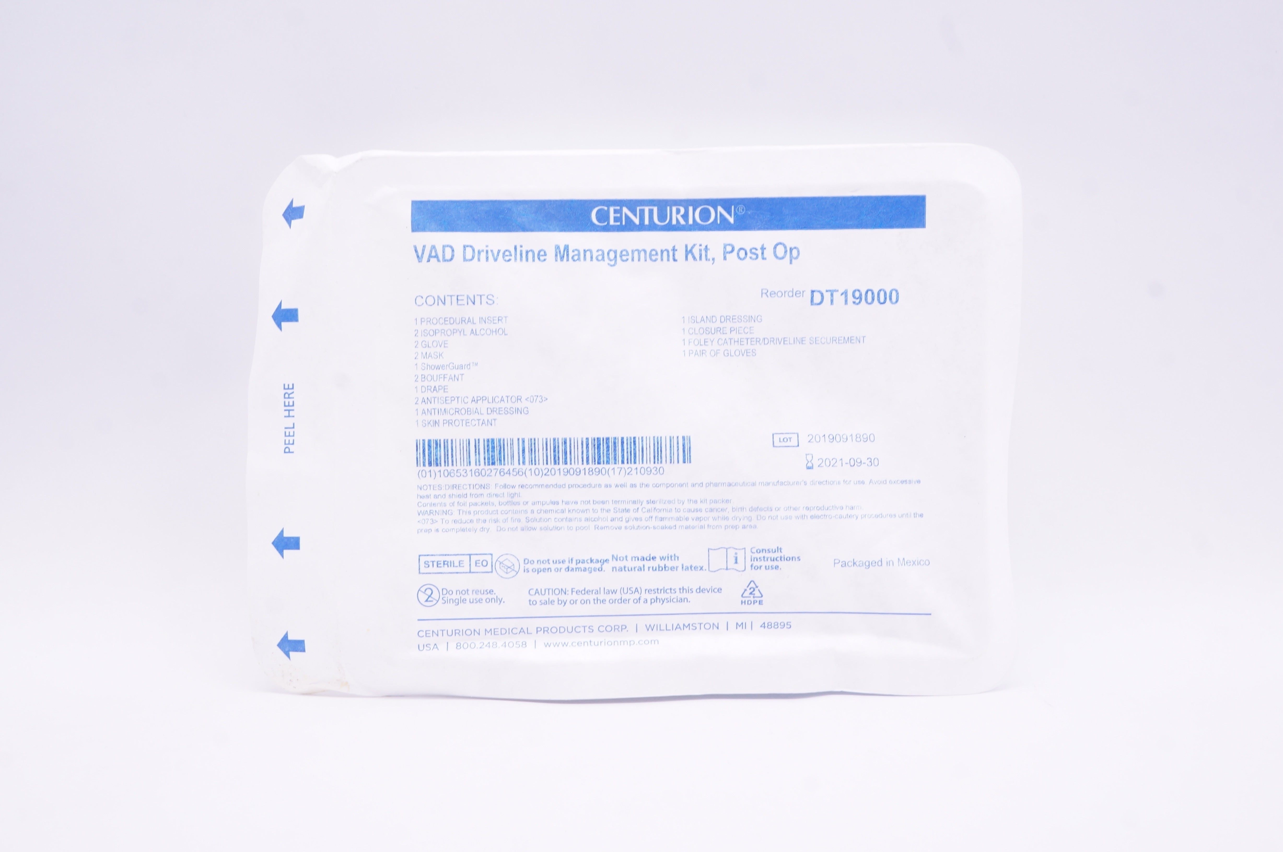 Centurion DT19000 Vad Driveline Management Kit Post Op