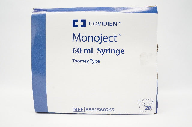 Covidien 8881560265 Monoject Syringe Toomey Type 60mL - Box of 20