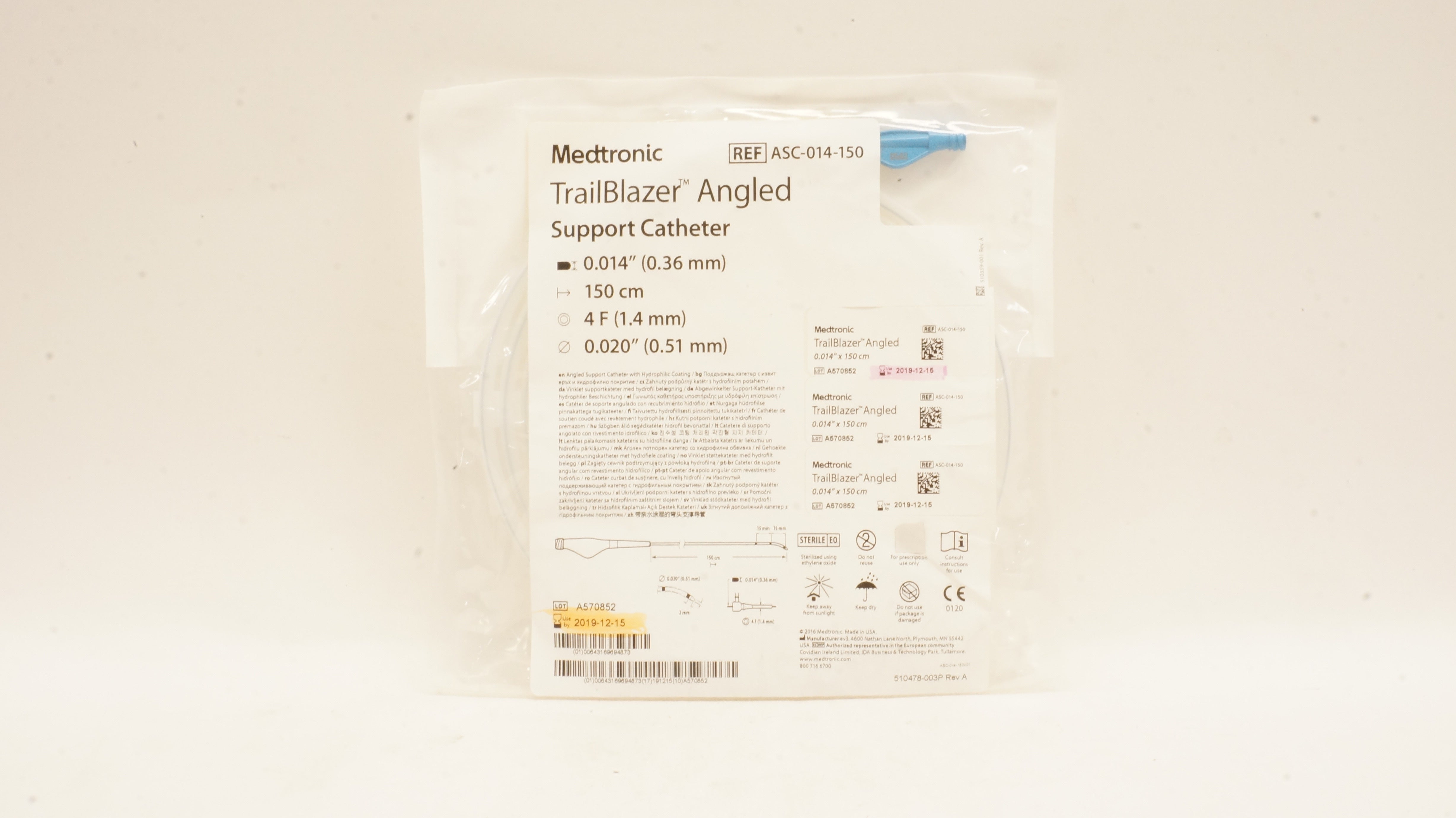 Medtronic ASC-014-150 TrailBlazer Angled Support Cath. 0.014inch 150cm (x) Medtronic ASC-014-150 TrailBlazer Angled Support Cath. 0.014inch 150cm (x)