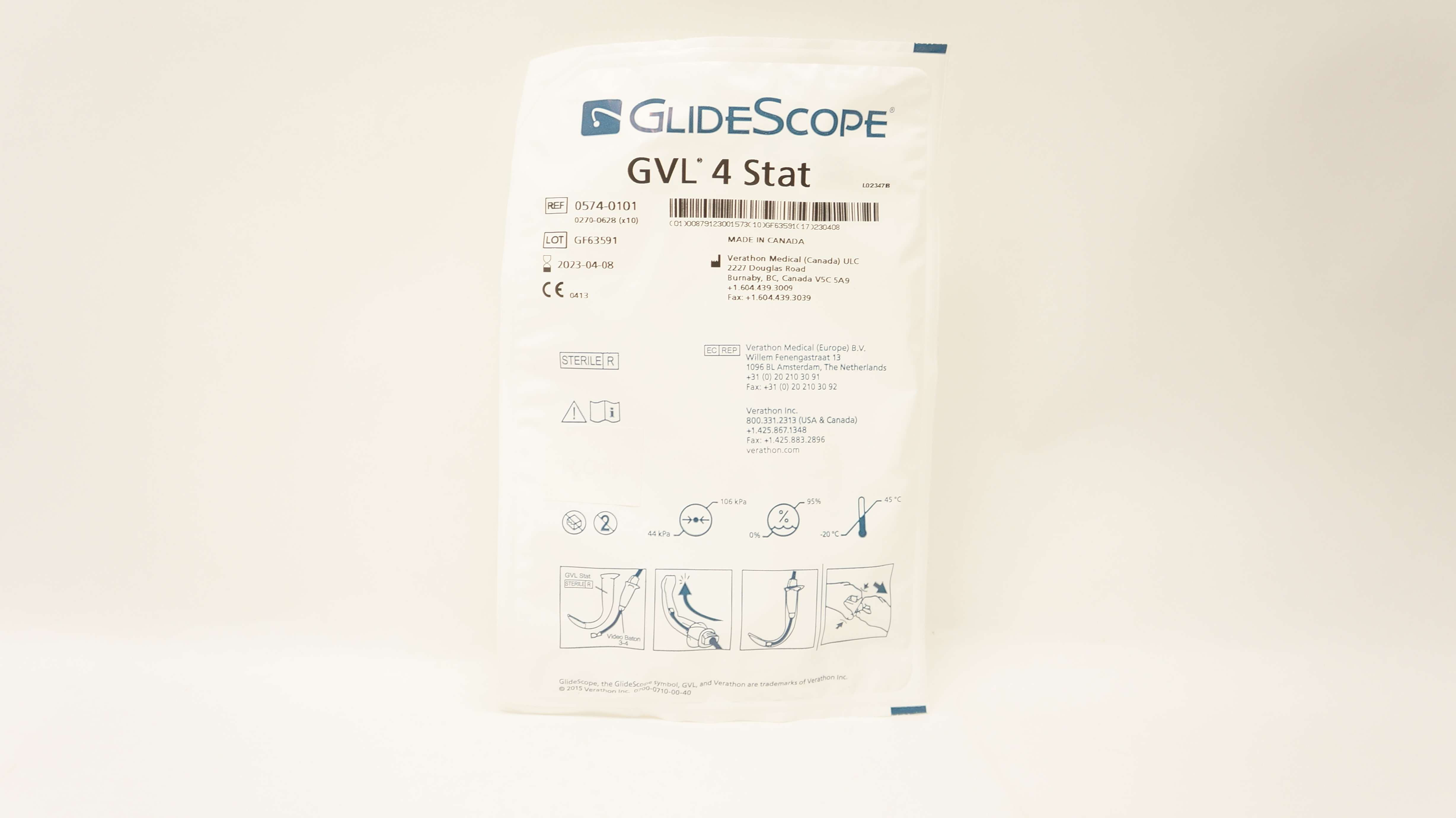 Verathon Medical 0574-0101 GlideScope GVL 4 Stat (x)