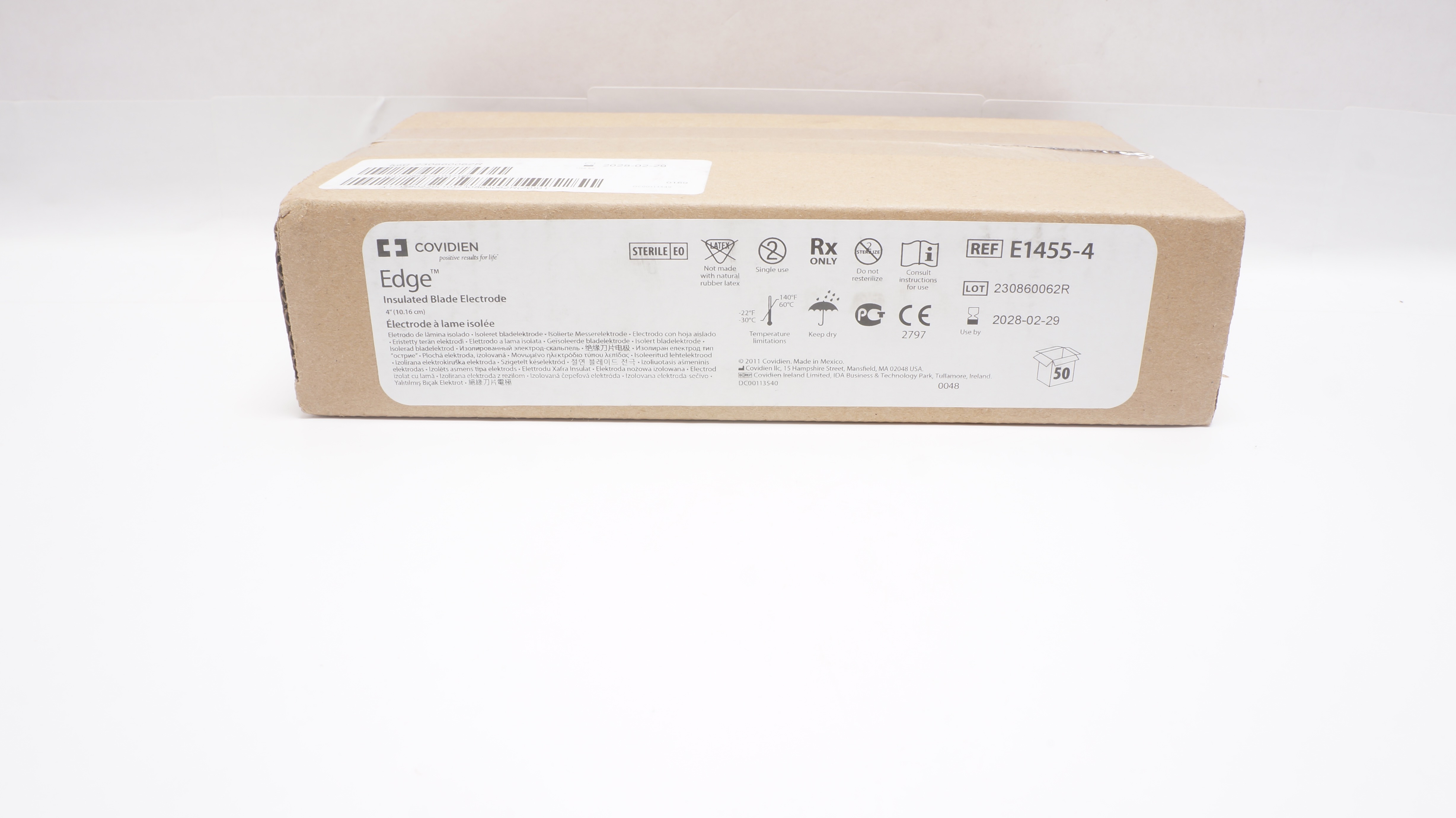 Covidien E1455-4 Edge Insulated Blade Electrode 4In - Box of 50