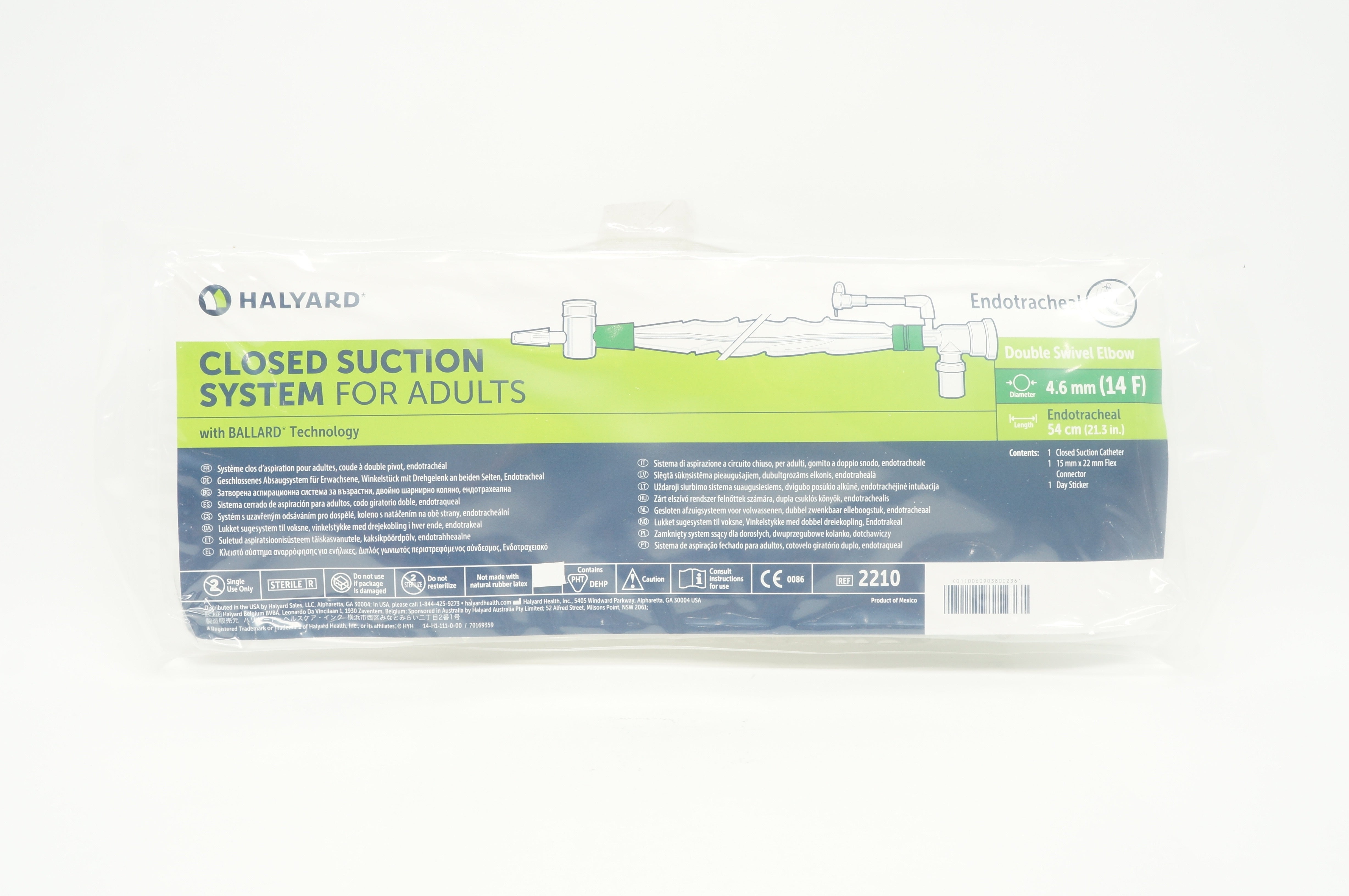 Halyard 22108 Closed Suction System for Adults 14F x 54cm