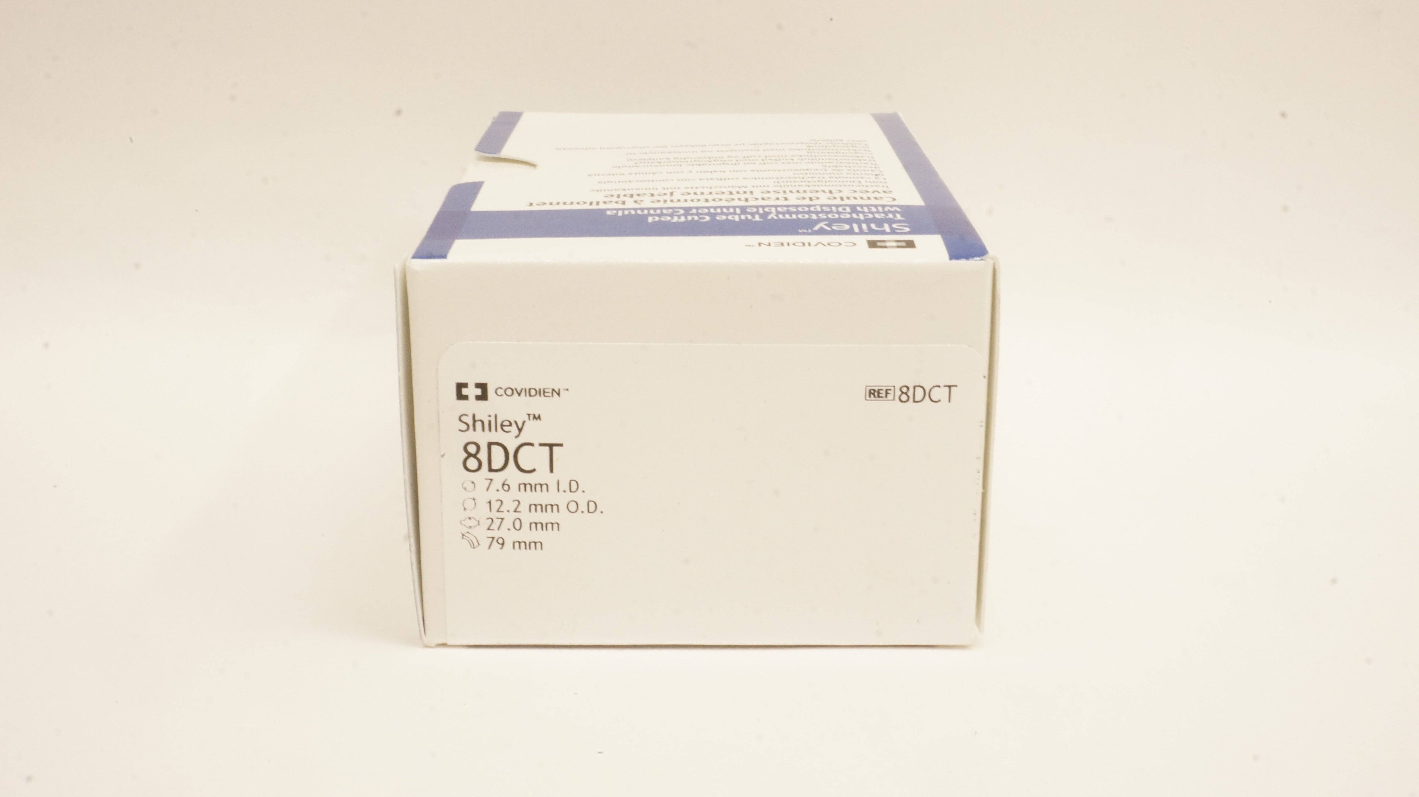 Covidien 8DCT Shiley Tracheostomy Tube Cuffed 7.6 ID x 12.2 OD x 27.0mm ...