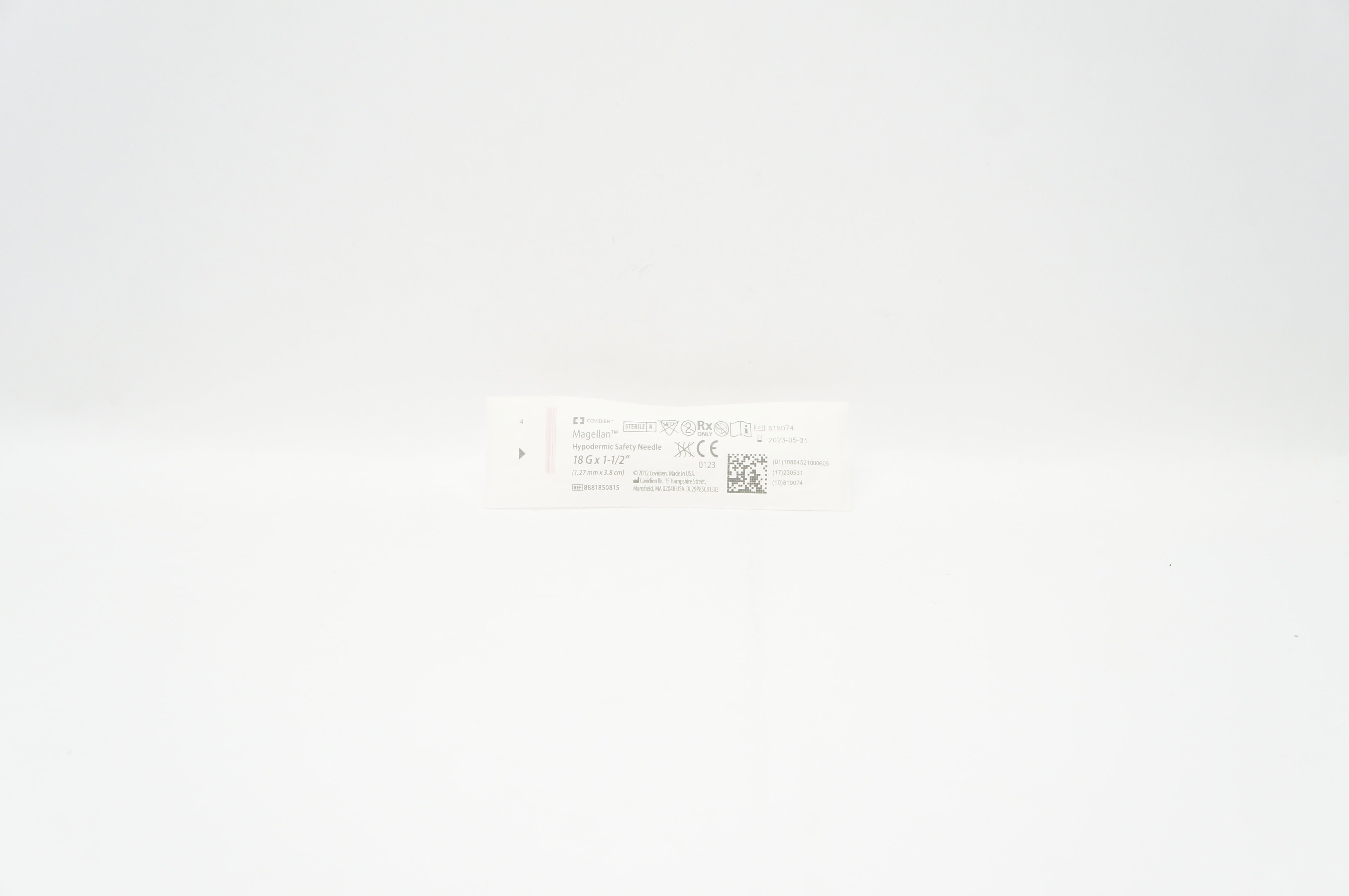 Covidien 8881850815 Magellan Hypodermic Safety Ndle 18G x 1-1/2inch