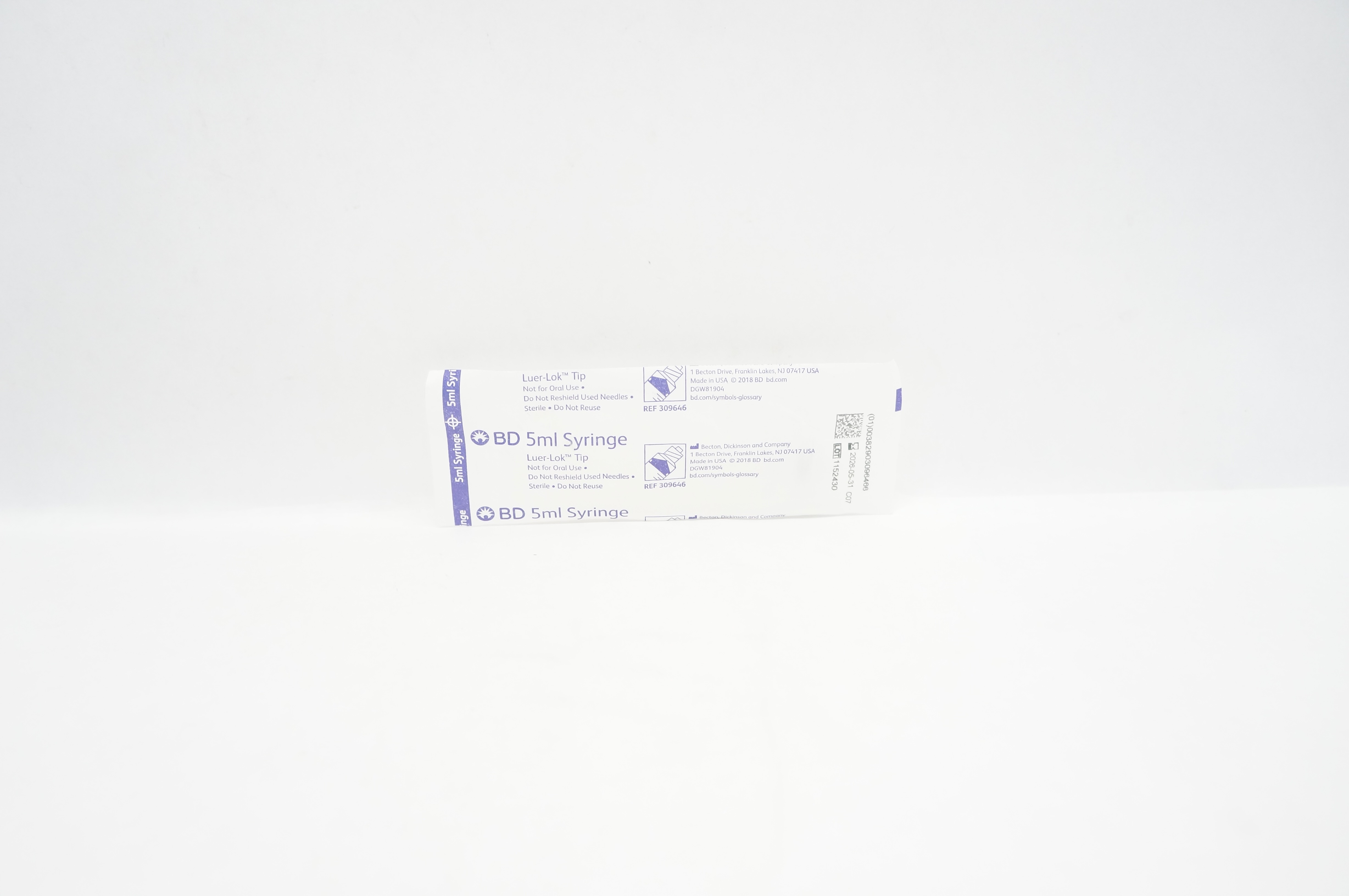 BD 309646 Syringe Luer Lok Tip, 5 mL