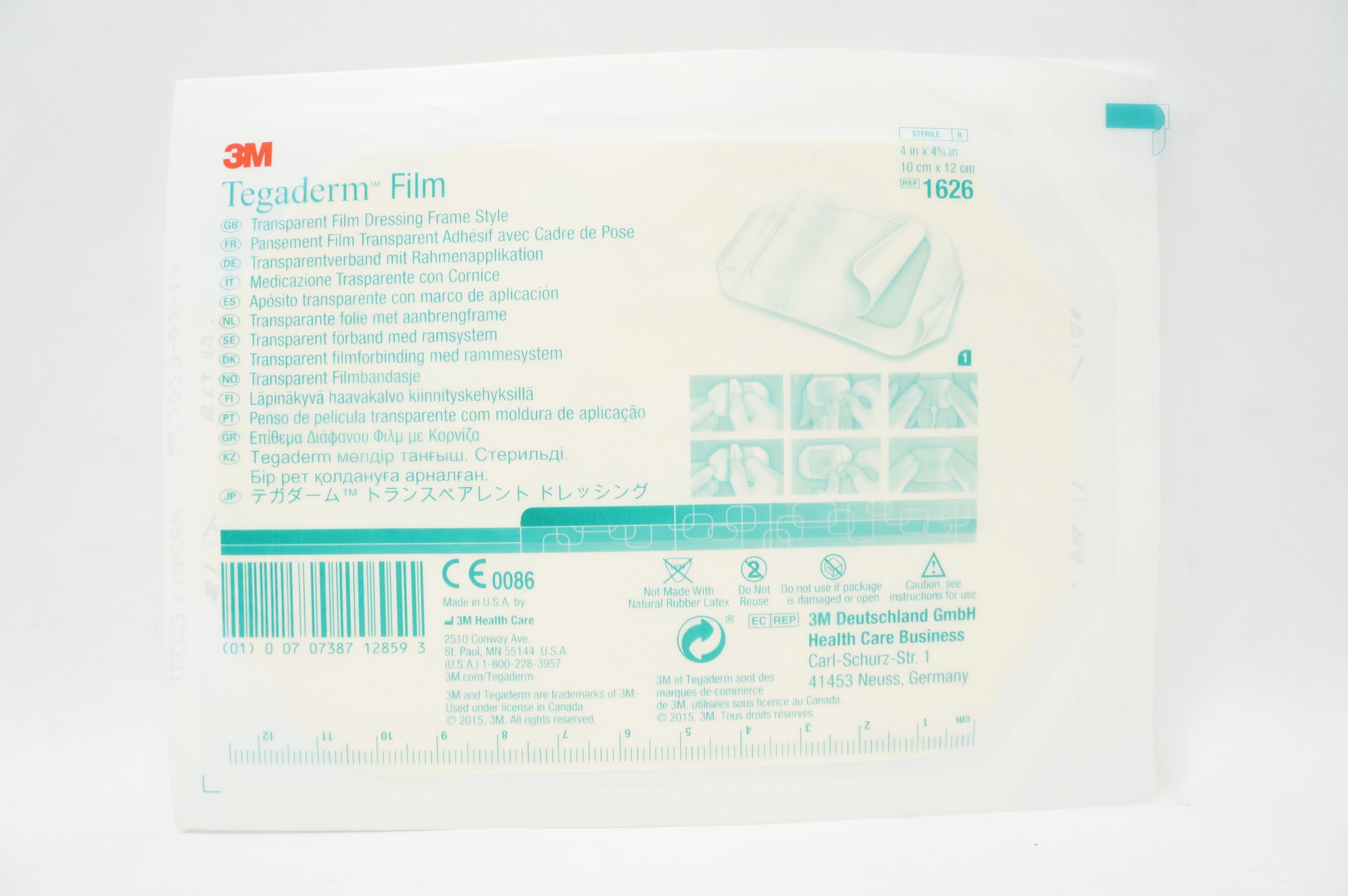 3M 1626 Tegaderm Transparent Film Dressing Frame Style 4inch x 4-3 ...